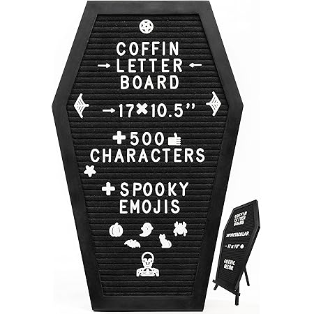 Amazon.com : Nomnu Black Felt Coffin Letter Board - Gothic Decor ...
