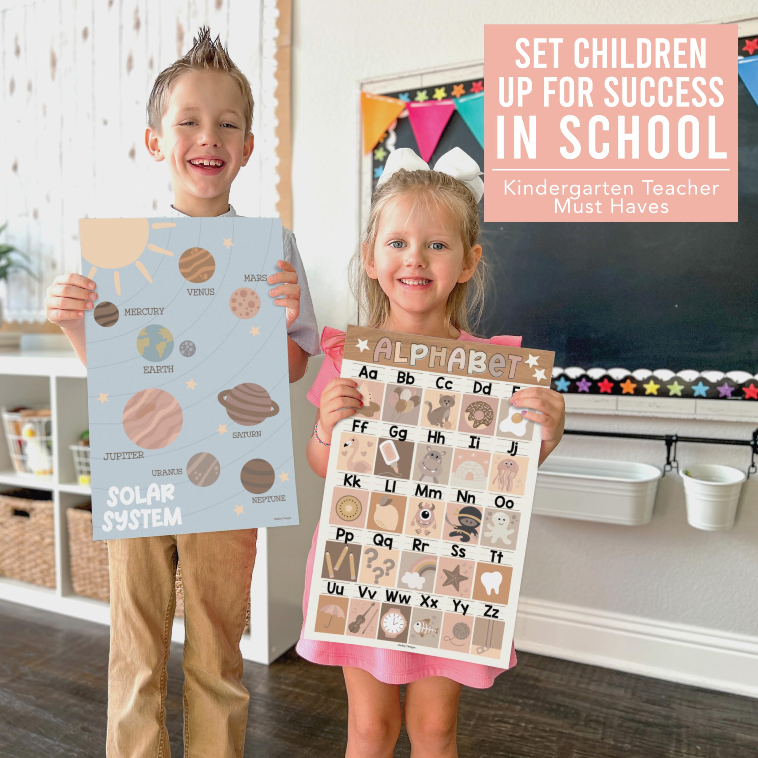 Snapklik.com : 16 Boho Preschool Classroom Posters - Educational ...