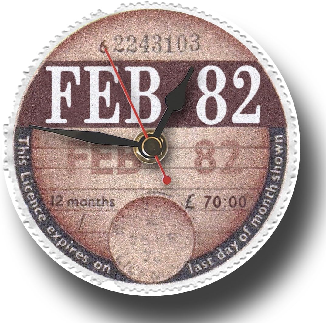 Amazon.com: February 1982 Retro Tax Disc Clock, Boxed. Ideal 32nd ...