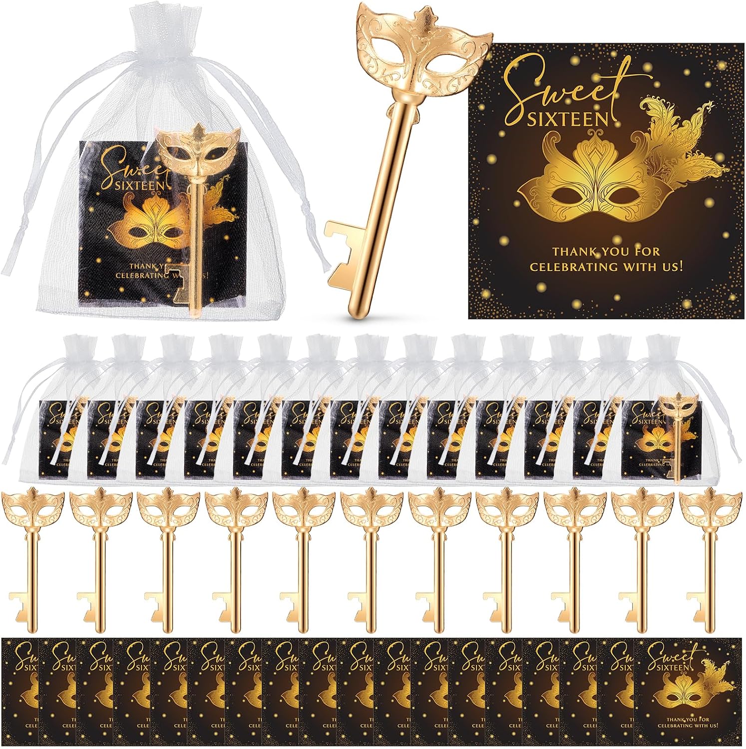 Amazon.com: Havawish 18 Sets Sweet 16 Party Favors Masquerade Party ...