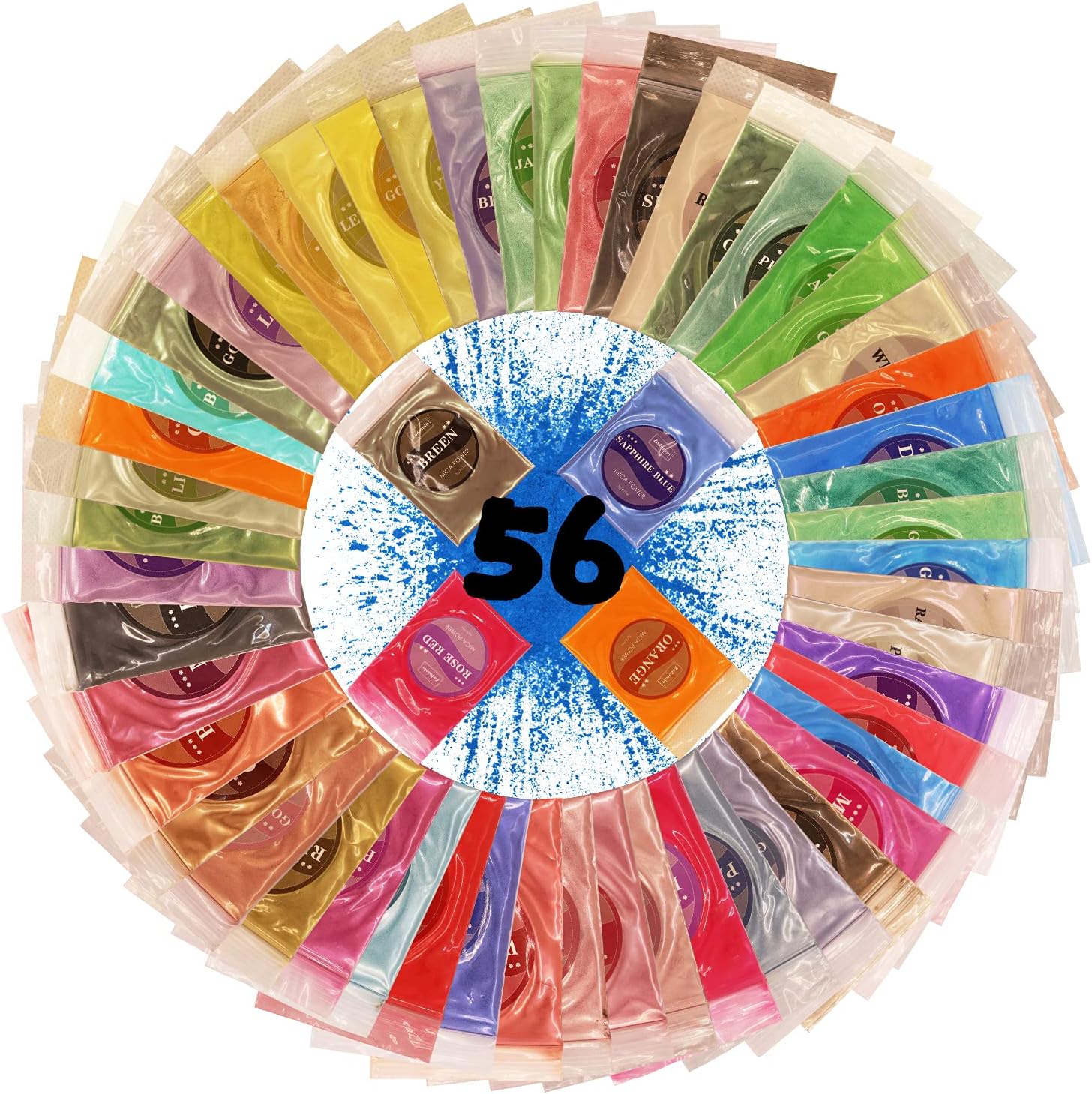 Amazon.com: 56 Color Mica Powder - Mica Powder for Epoxy Resin - Pearl ...