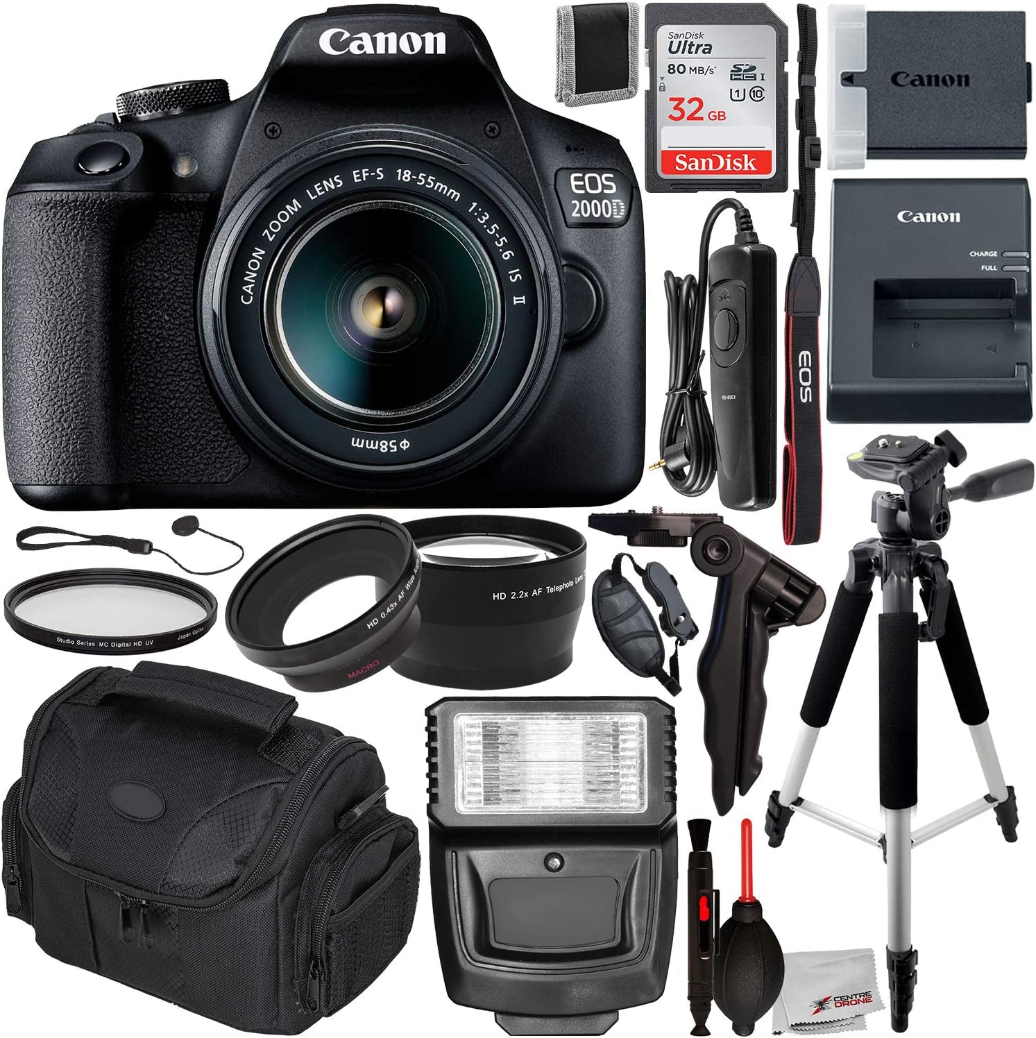 Amazon Canada: Canon EOS 2000D DSLR Camera with 18-55mm is II Lens ...
