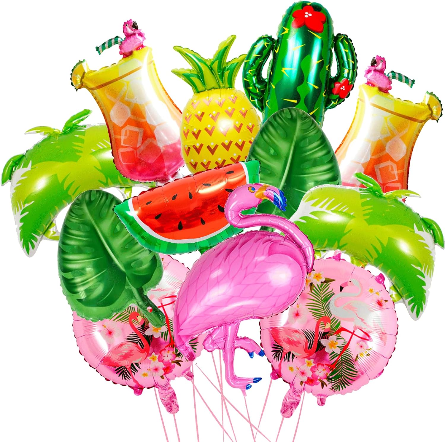 Amazon.com: 12pcs Hawaiian Party Decorations Balloons Aloha Balloons ...