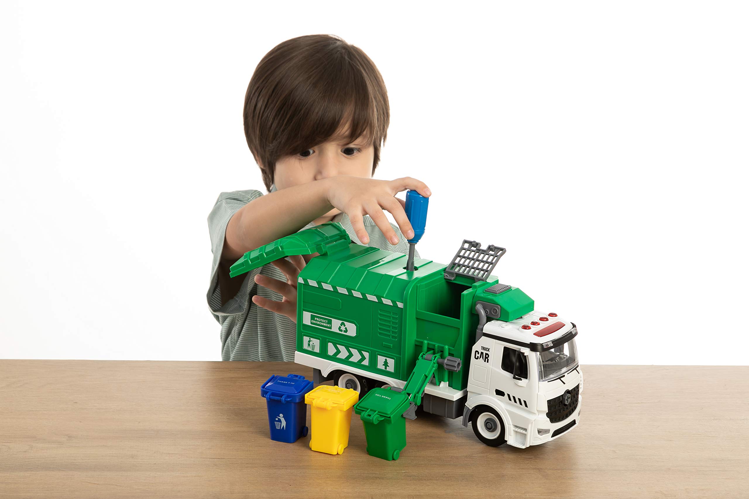 Buy JOYIN Recycling Garbage Truck Toy, Kids DIY Assembly Trash Truck ...