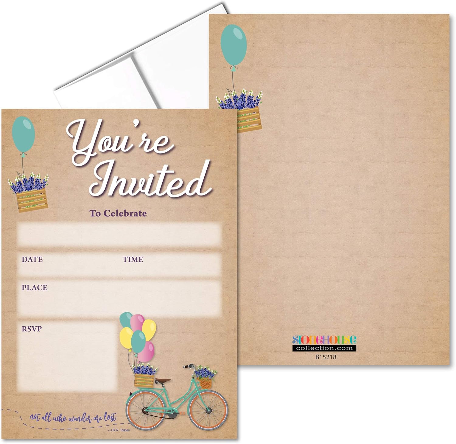 Amazon.com : Stonehouse Collection | Birthday Bicycle Invitations ...