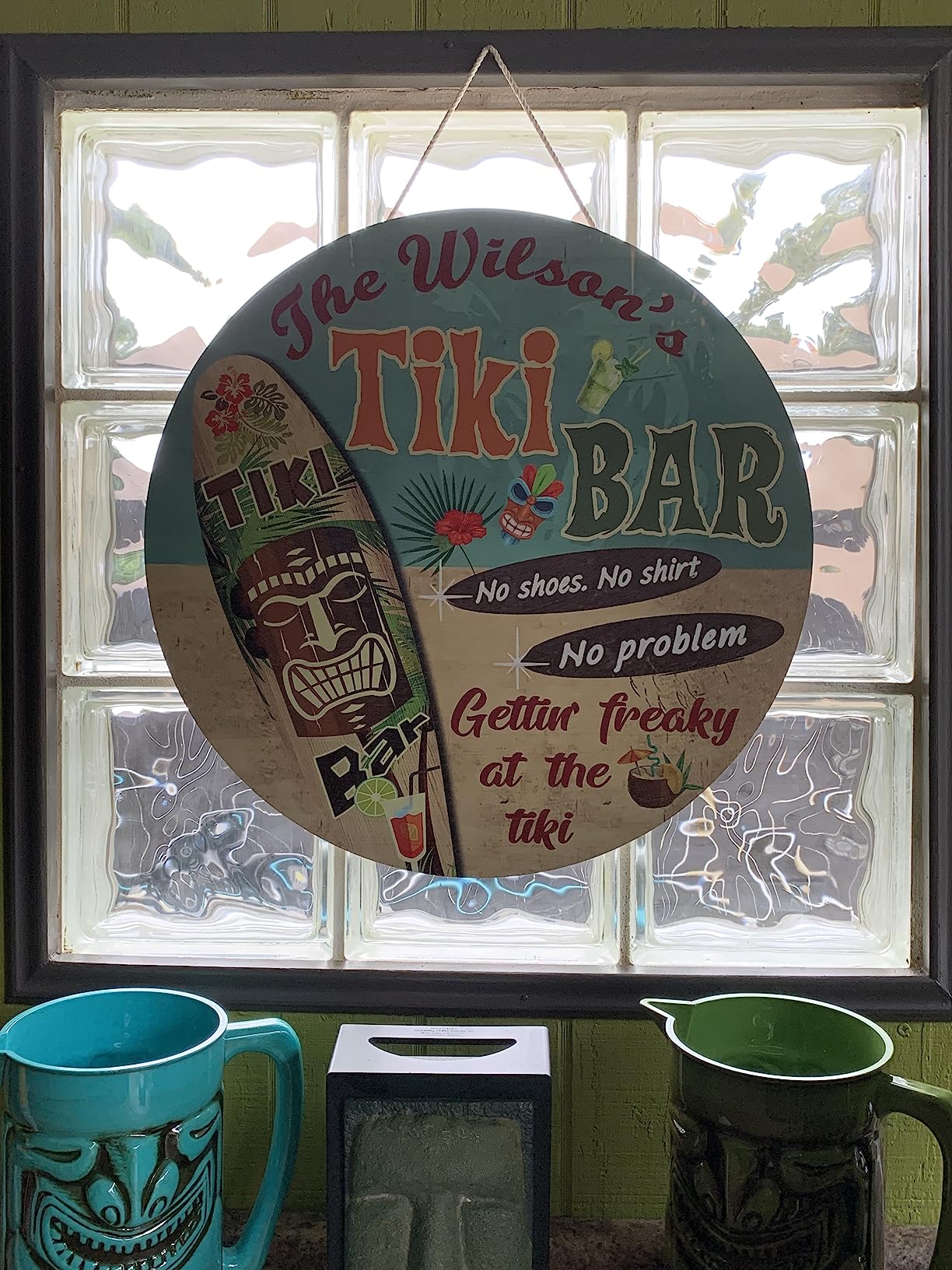 Amazon.com: Personalized Bar and Grill Wood Sign, Good Food Good ...