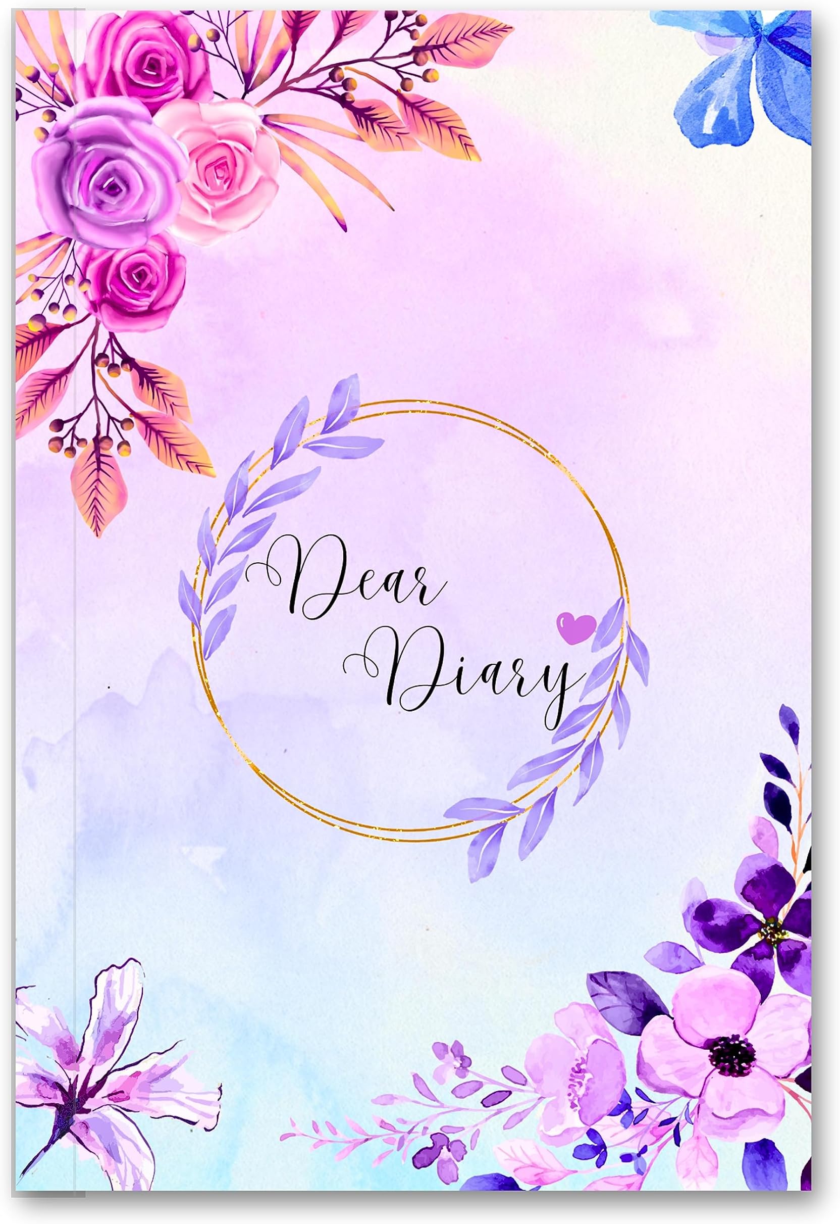 Girls Diary | Personal Cute Diary for Girls | Floral Design Purple Pink ...