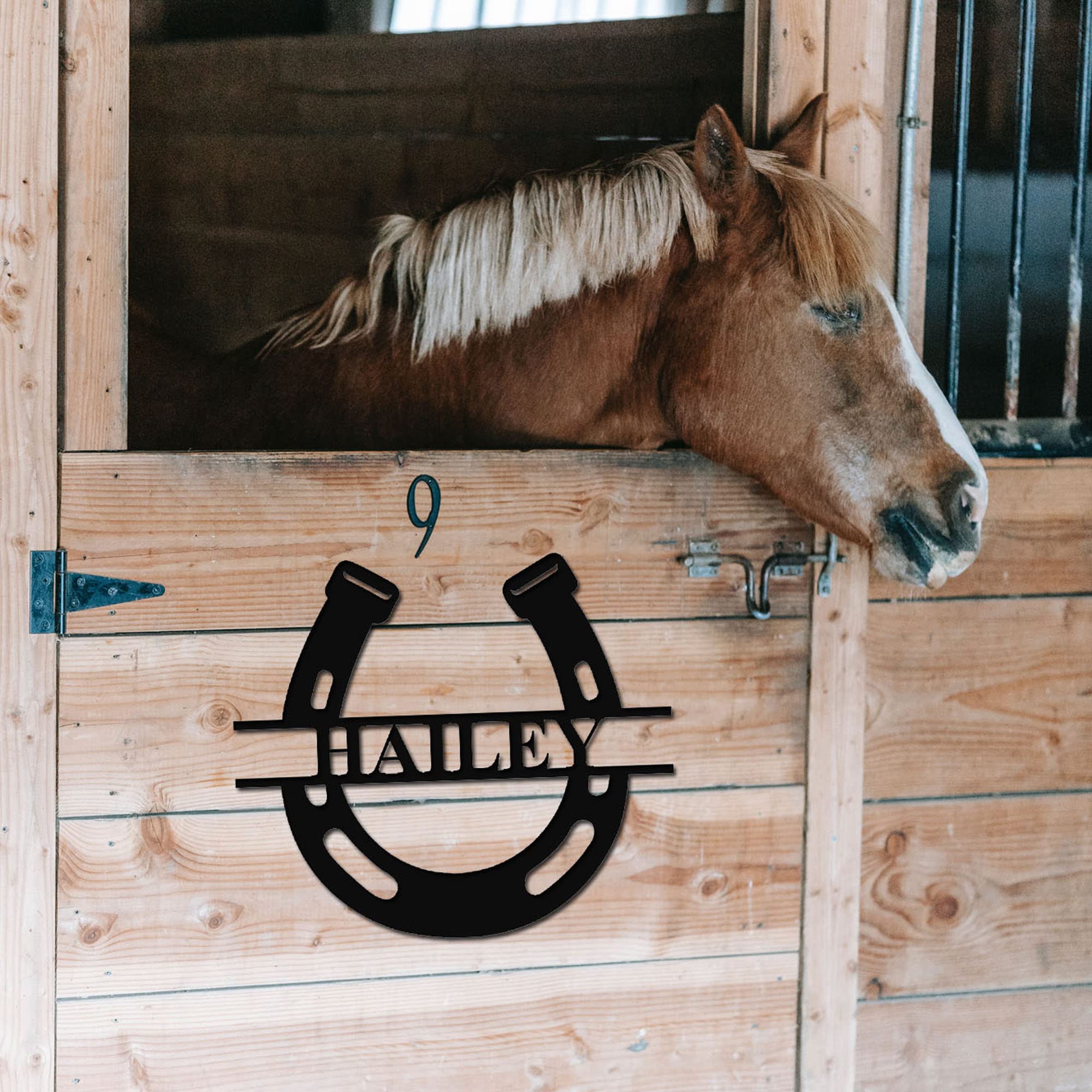 Metal Horse Stall Name Plates Horse Stable Sign, Wood Equine Horse