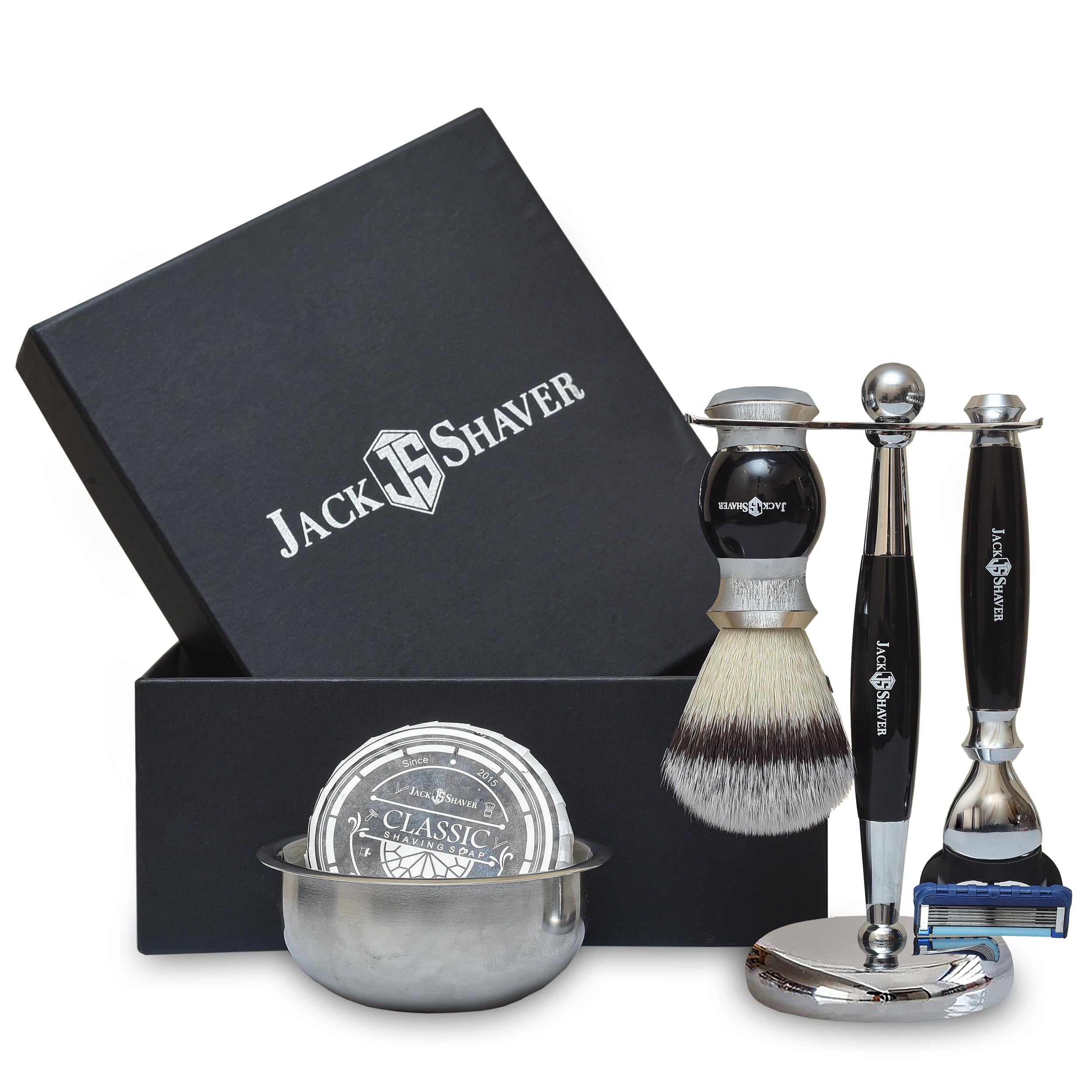 Jack Shaver Mens Shaving Set- Personal 5Pc Shaving Kit for Men - 5 Edge ...