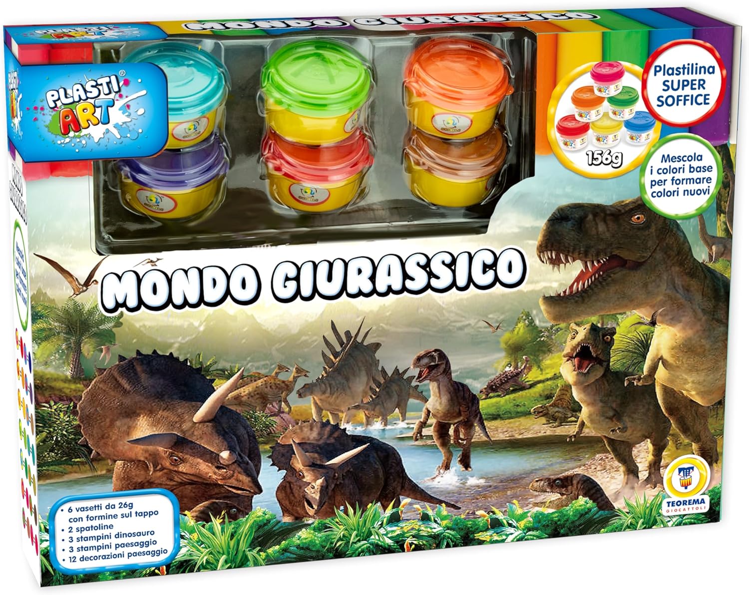 Amazon.com: Teorema - Creative Jurassic Soft Plasticine Set, Containing ...