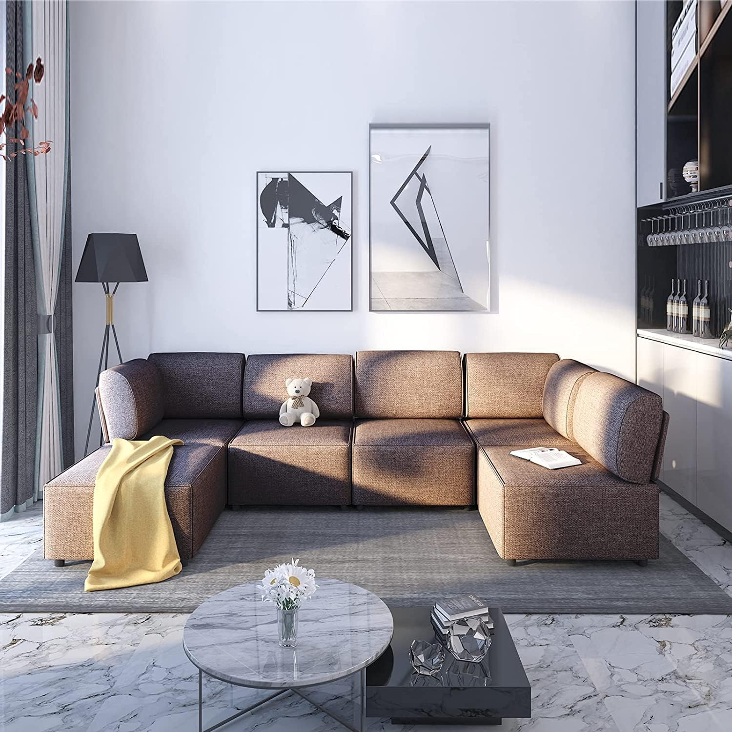 Amazon.com: Shaped Modular Sectional Sofa, Variable Modular Oversized ...