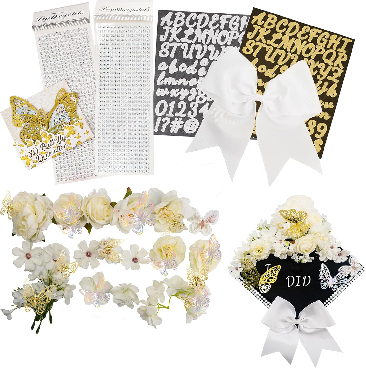 Amazon.com: GraduatePro 41 Peices Graduation Cap Decoration Kit DIY ...