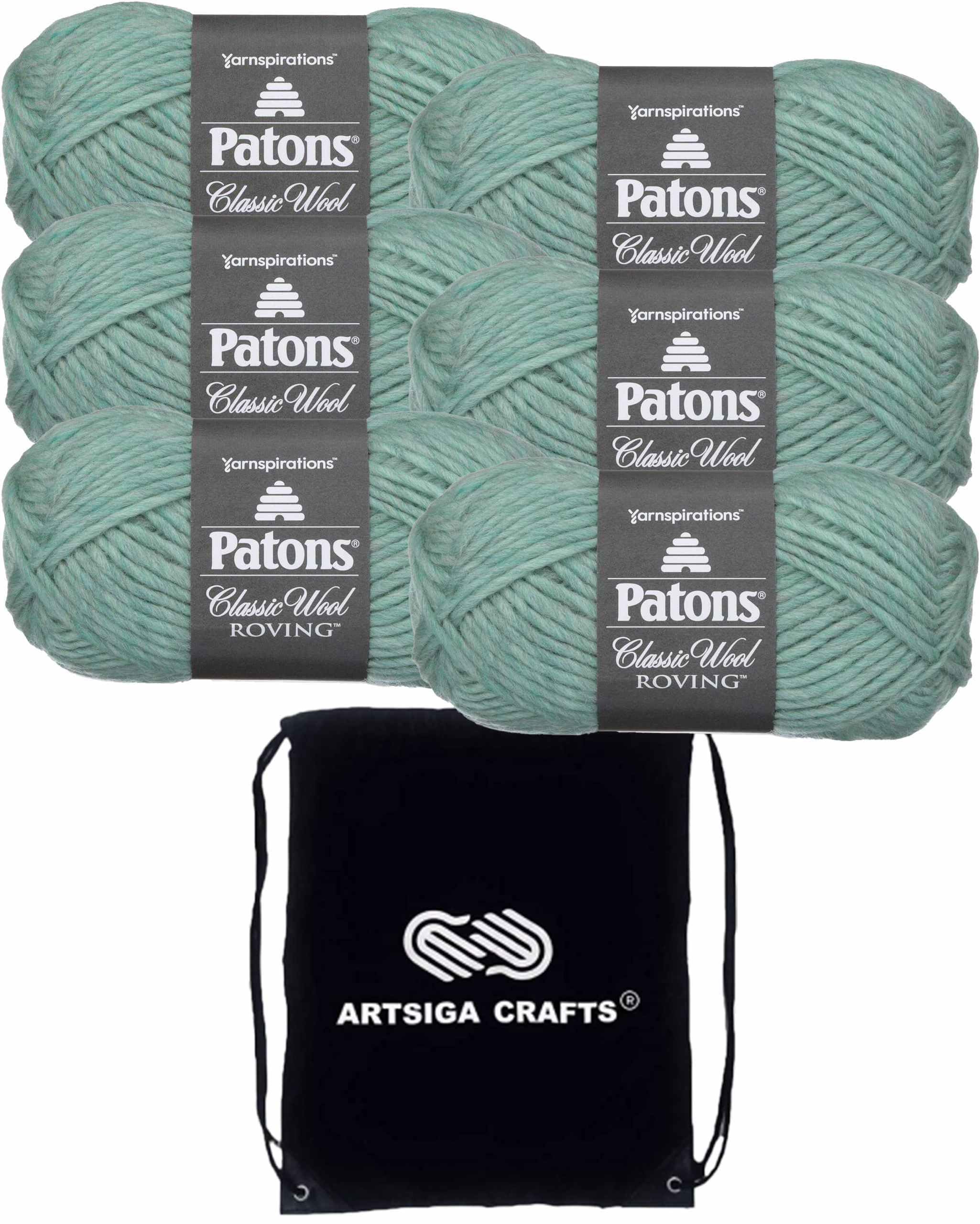 Amazon.com: Patons Classic Wool Roving Low Tide 241077-77219 (6-Pack ...