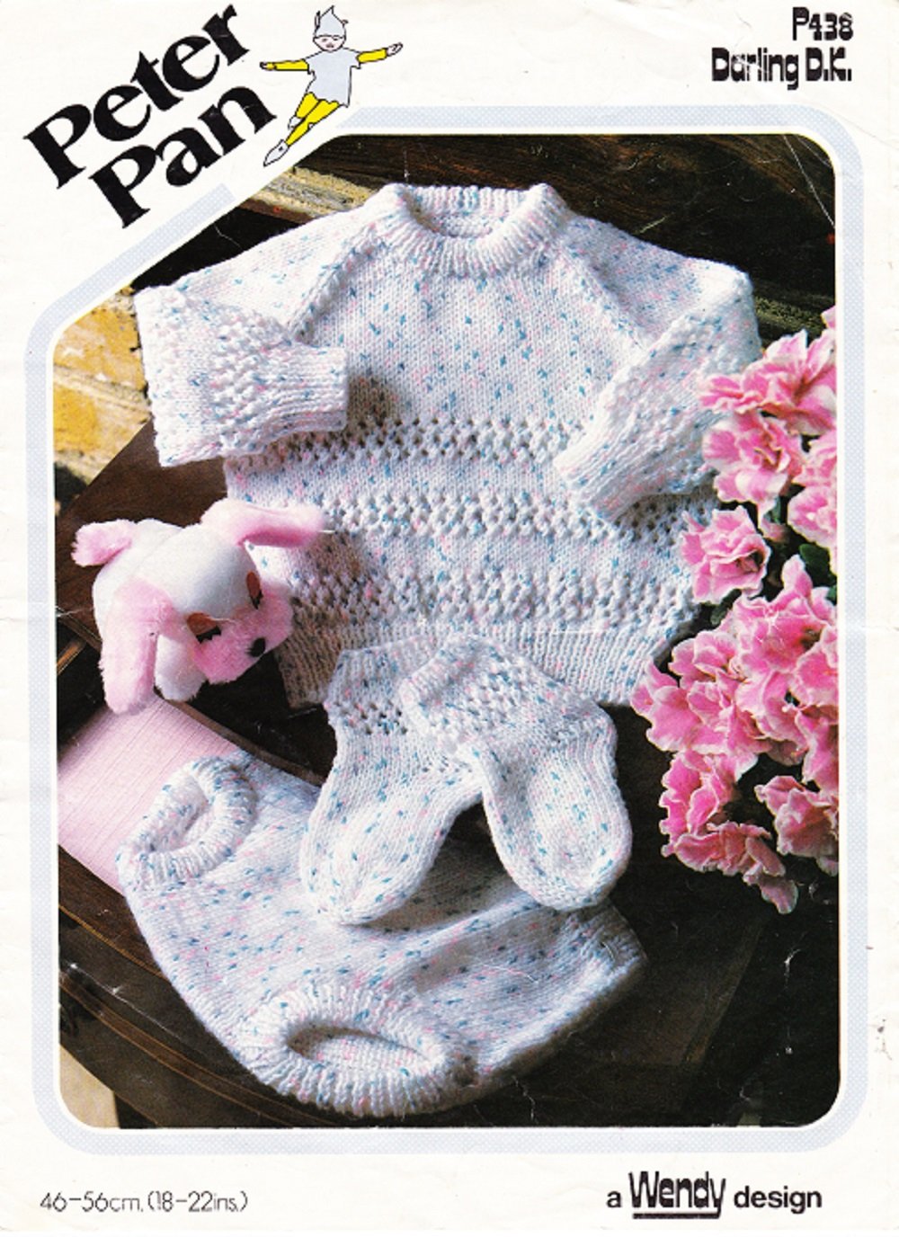 Peter Pan Knitting Pattern P438, DK, Babys Sweater, Pants & Socks ...