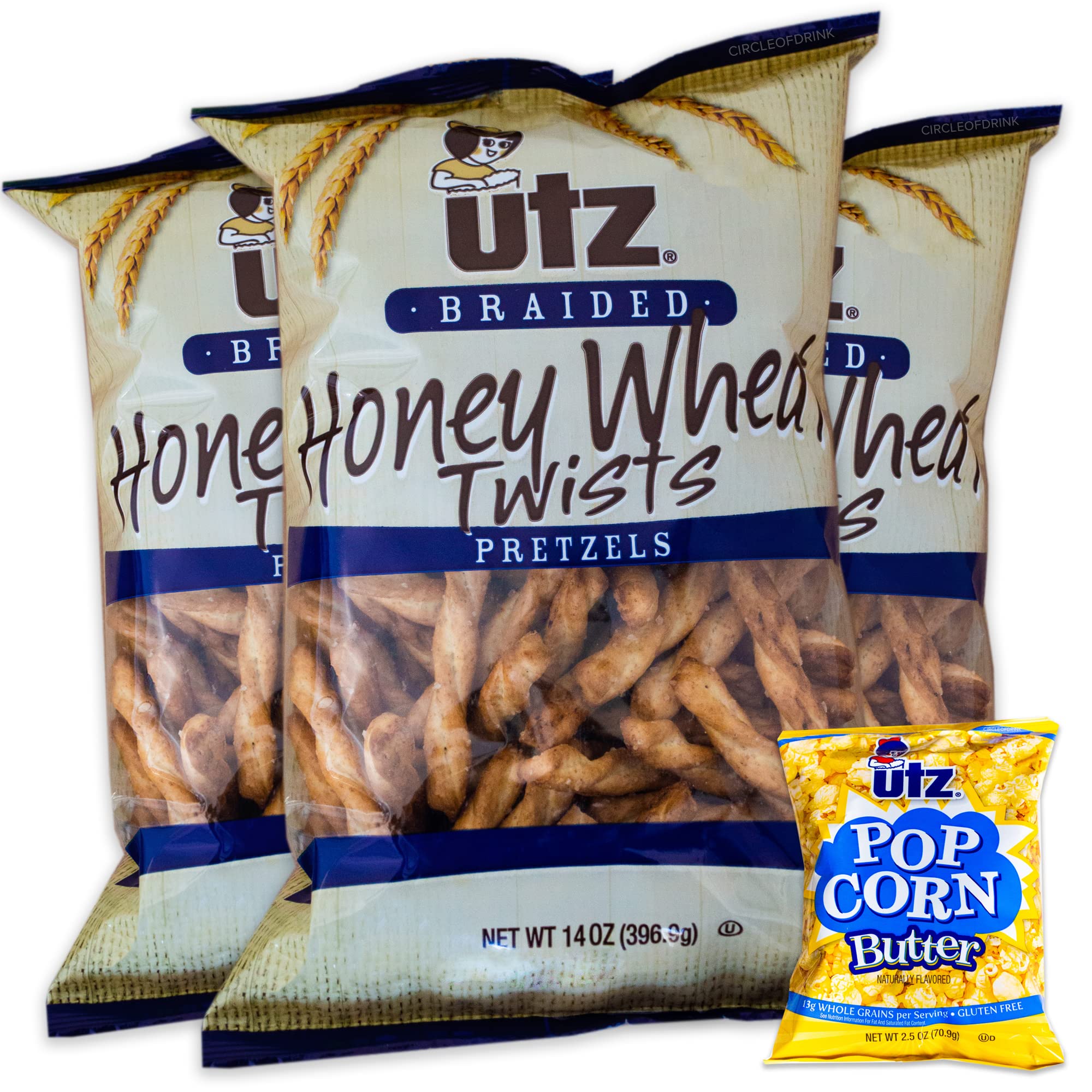 Amazon.com: Utz Honey Wheat Braided Twists Pretzels (3, 14oz bags ...