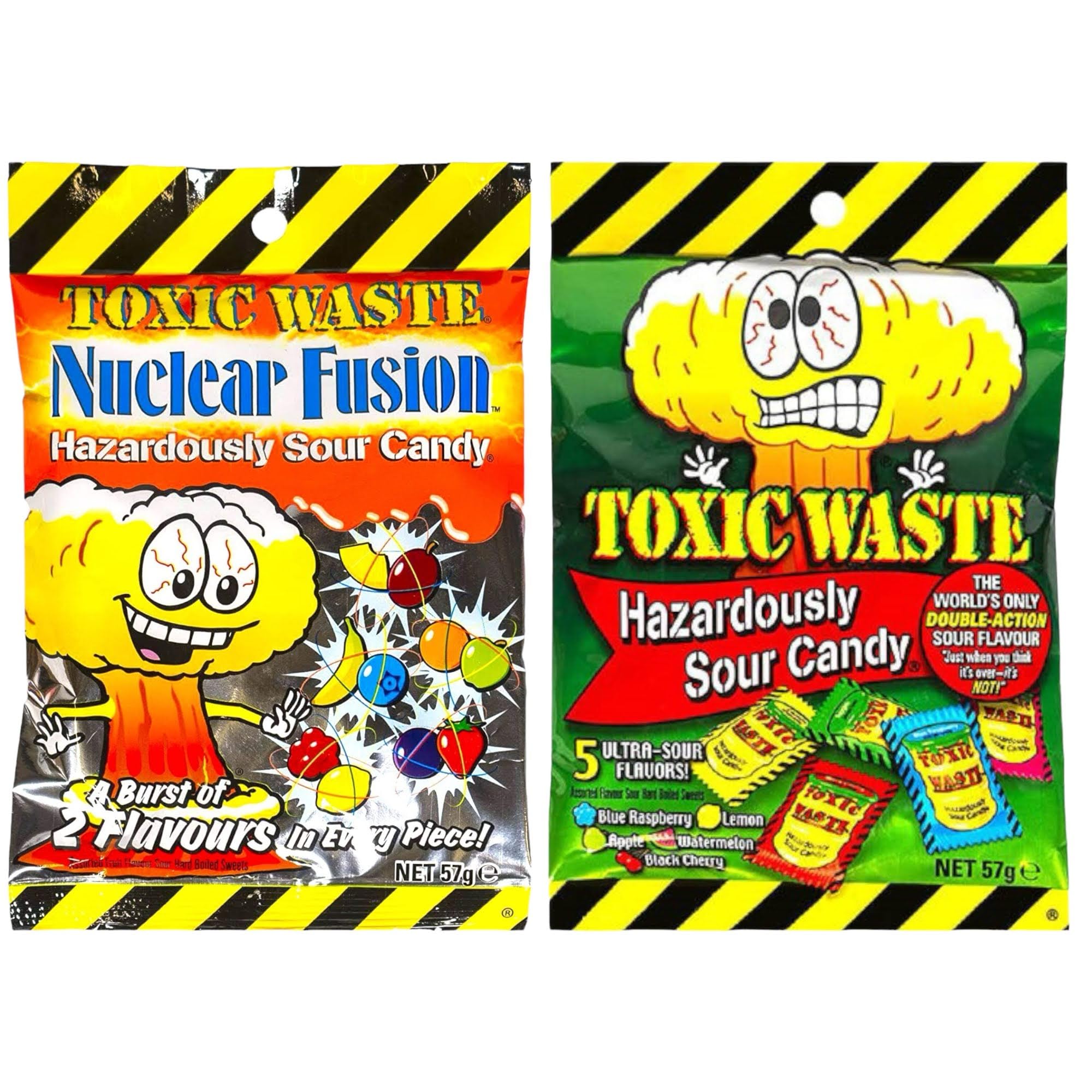 Toxic Waste & Nuclear Fusion Hazardously Sour Candy Sweets Double ...