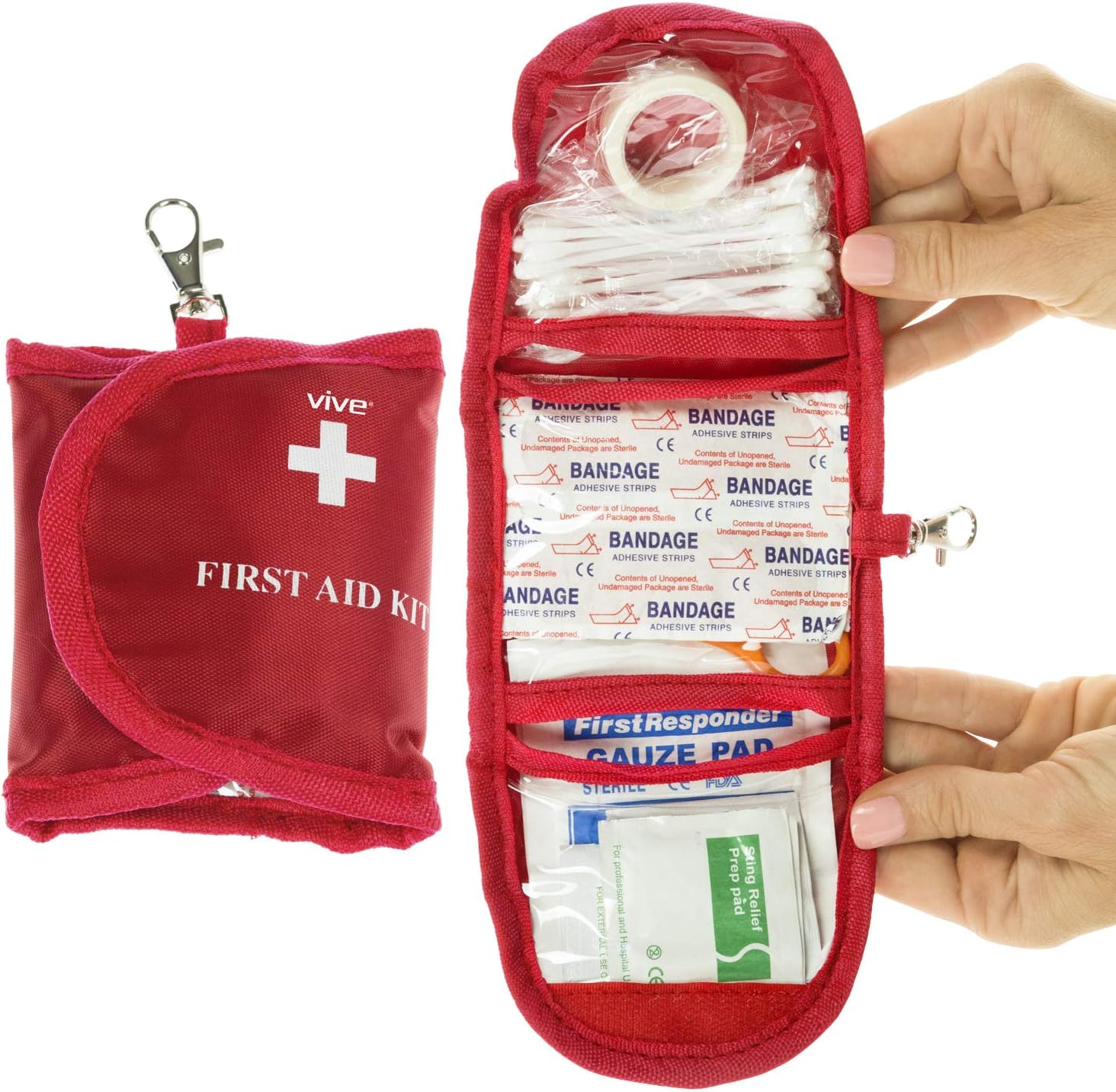 Amazon.com: Vive Mini First Aid Kit (65 Piece) - Bandage and Survival ...