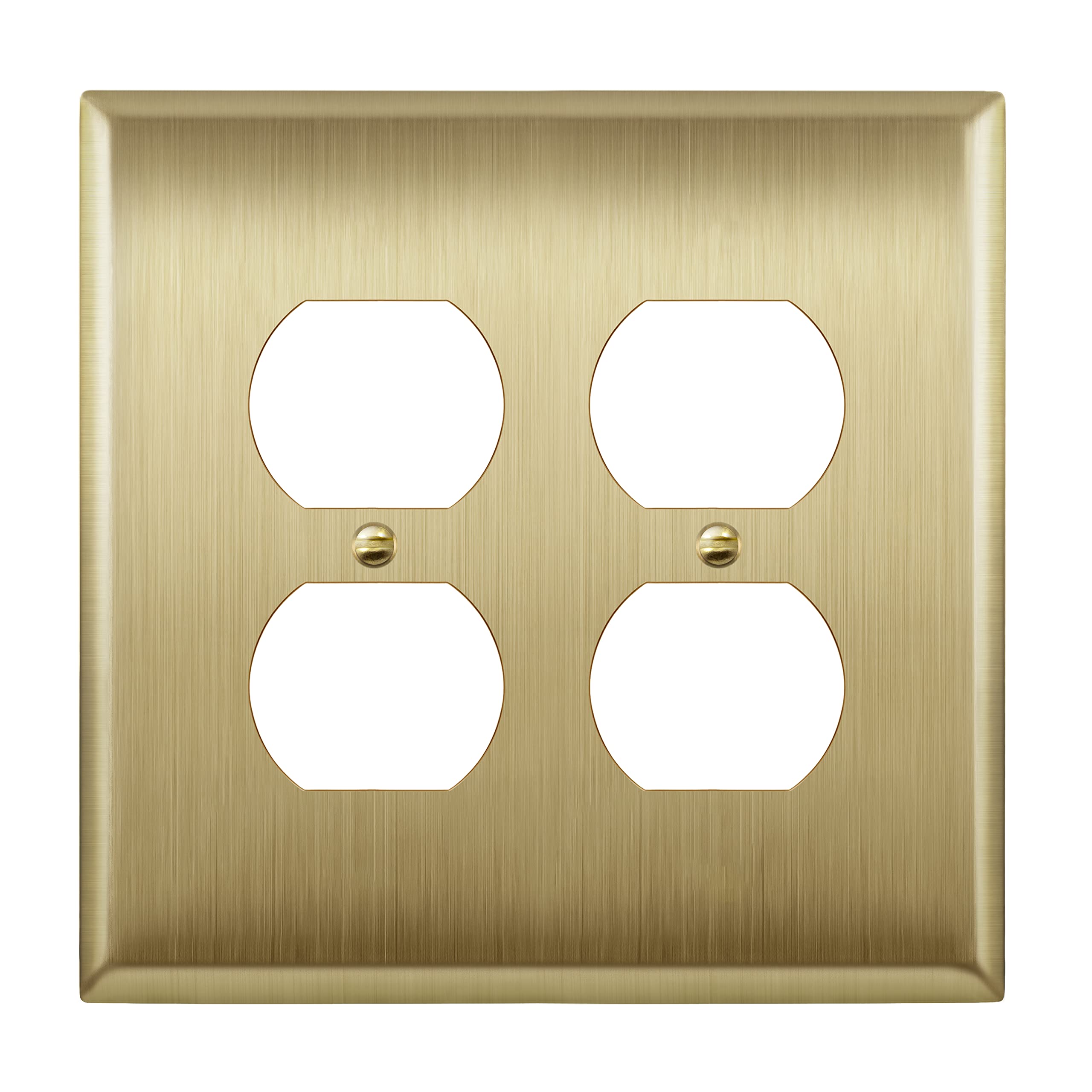 LIDER Dual Duplex Receptacle Metal Wall Plate, Stainless Steel Outlet ...