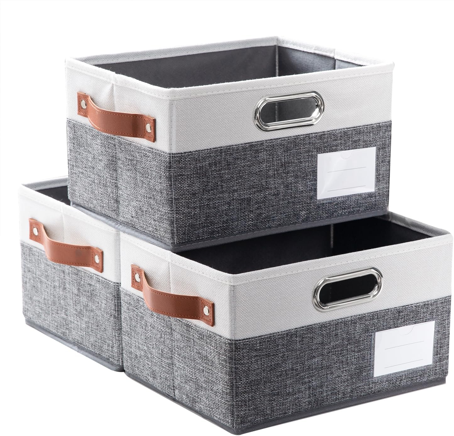 Amazon.com - PRANDOM Foldable Storage Bins with Handles [3-Pack] Fabric ...