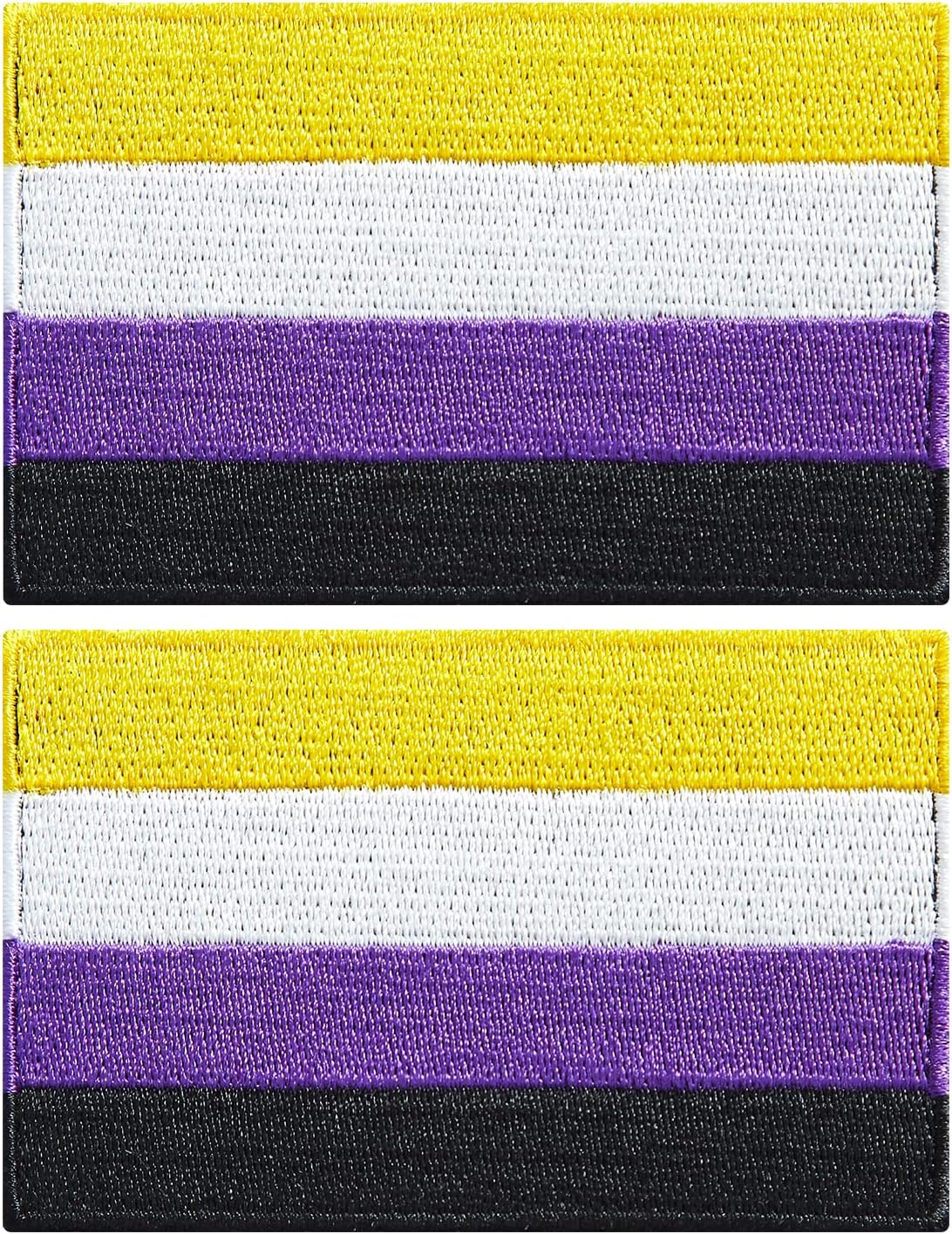 Amazon.com: stidsds 2 Pack Nonbinary Pride Rainbow Flag Patch Gay Flags Embroidered Patches Non ...