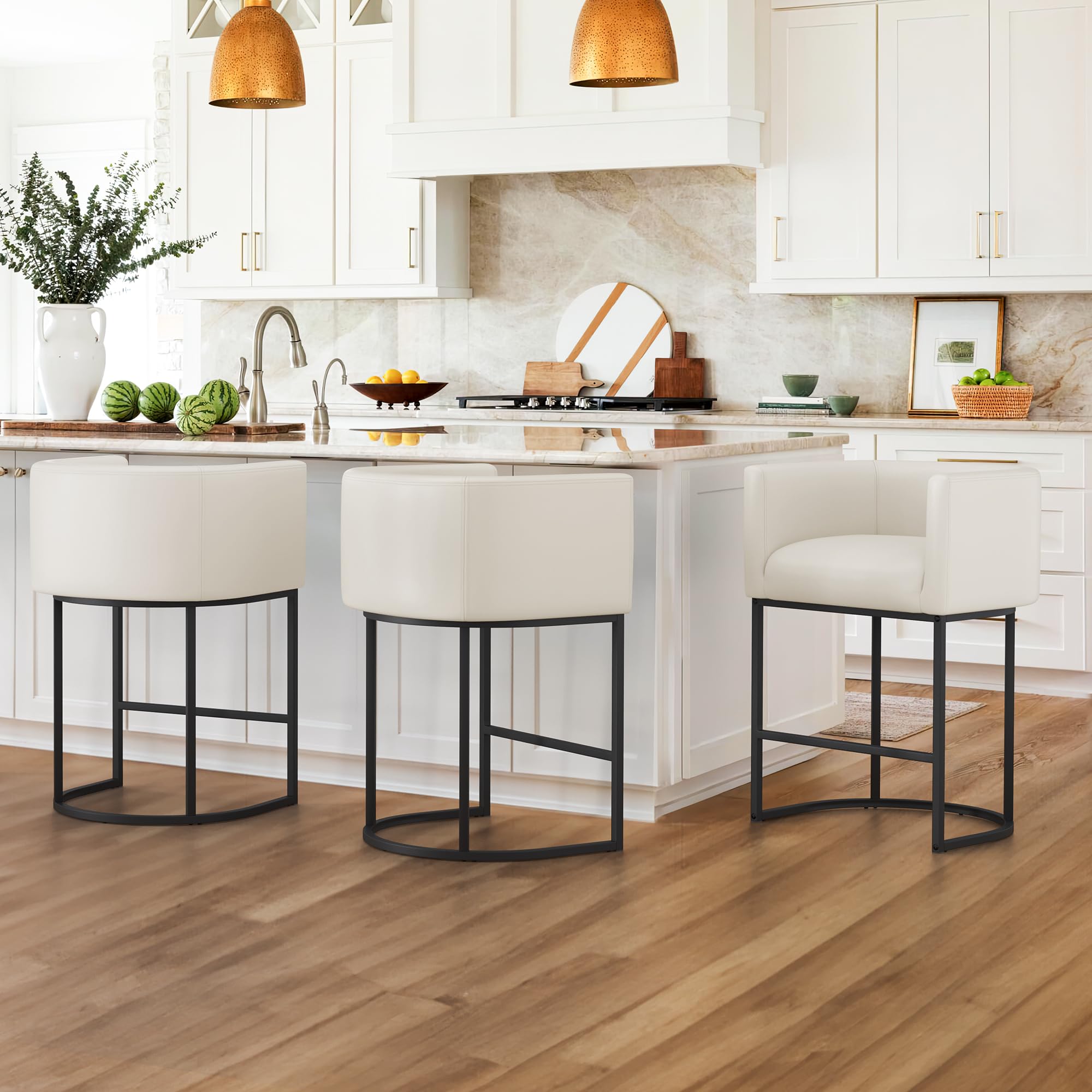 Amazon.com: LUE BONA 27" H Counter Height Bar Stools Set of 3, Modern ...