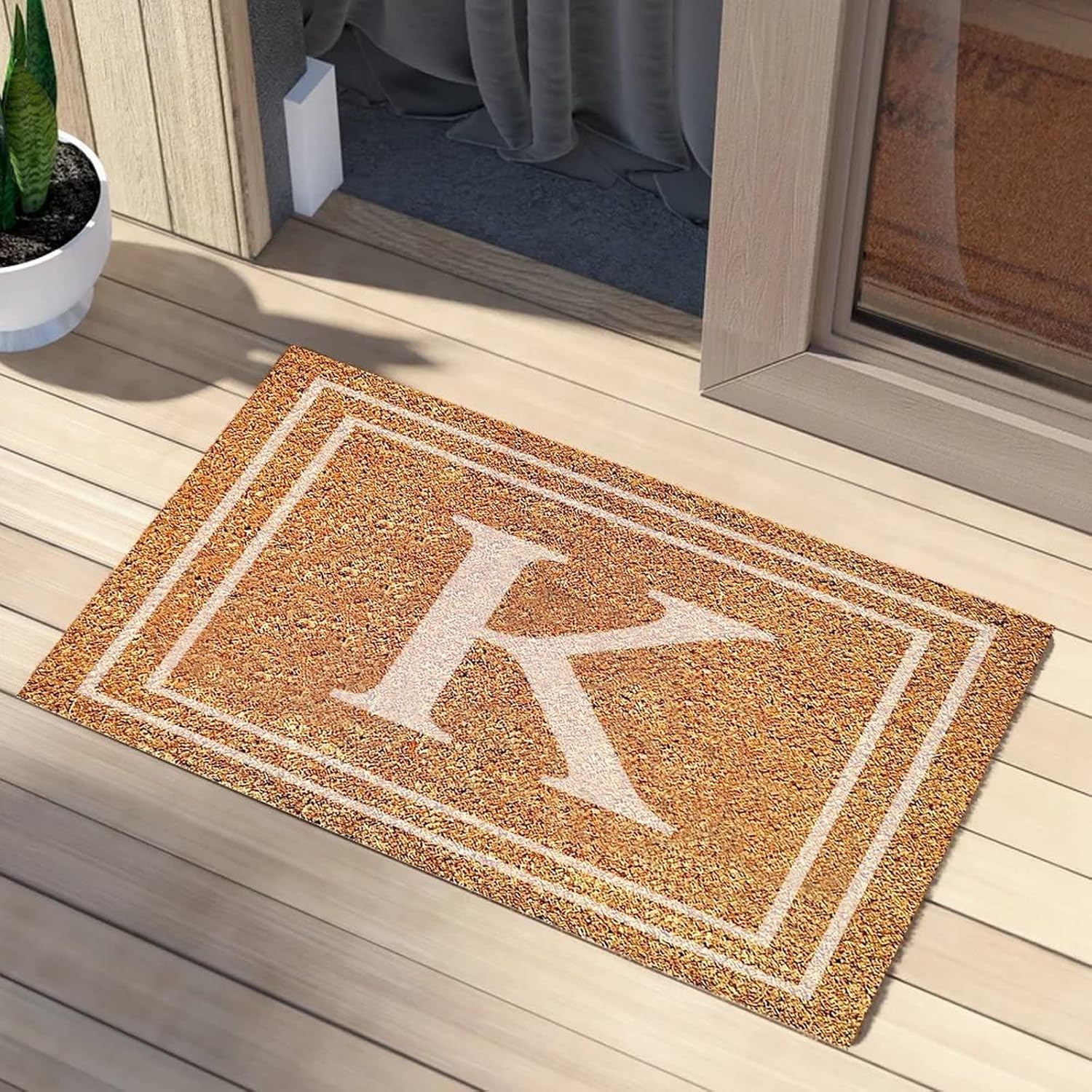 Amazon.com: Coir Outdoor Mats for Home Entrance Initial Letter K ...