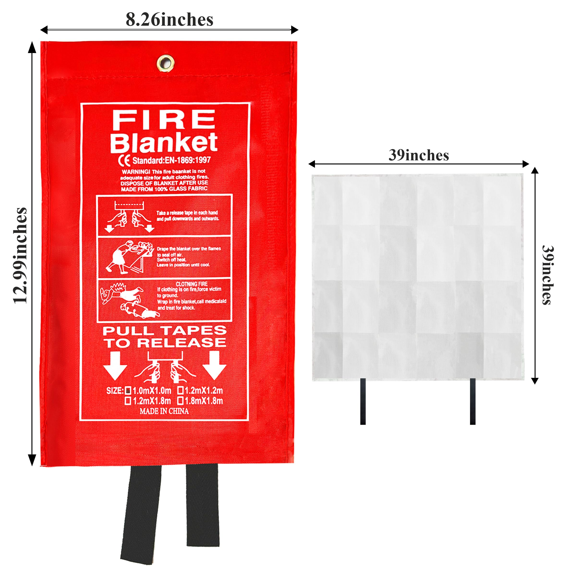 Snapklik.com : Crystal Lemon Fire Blanket 4-Pack - 39x39 Emergency Fire ...