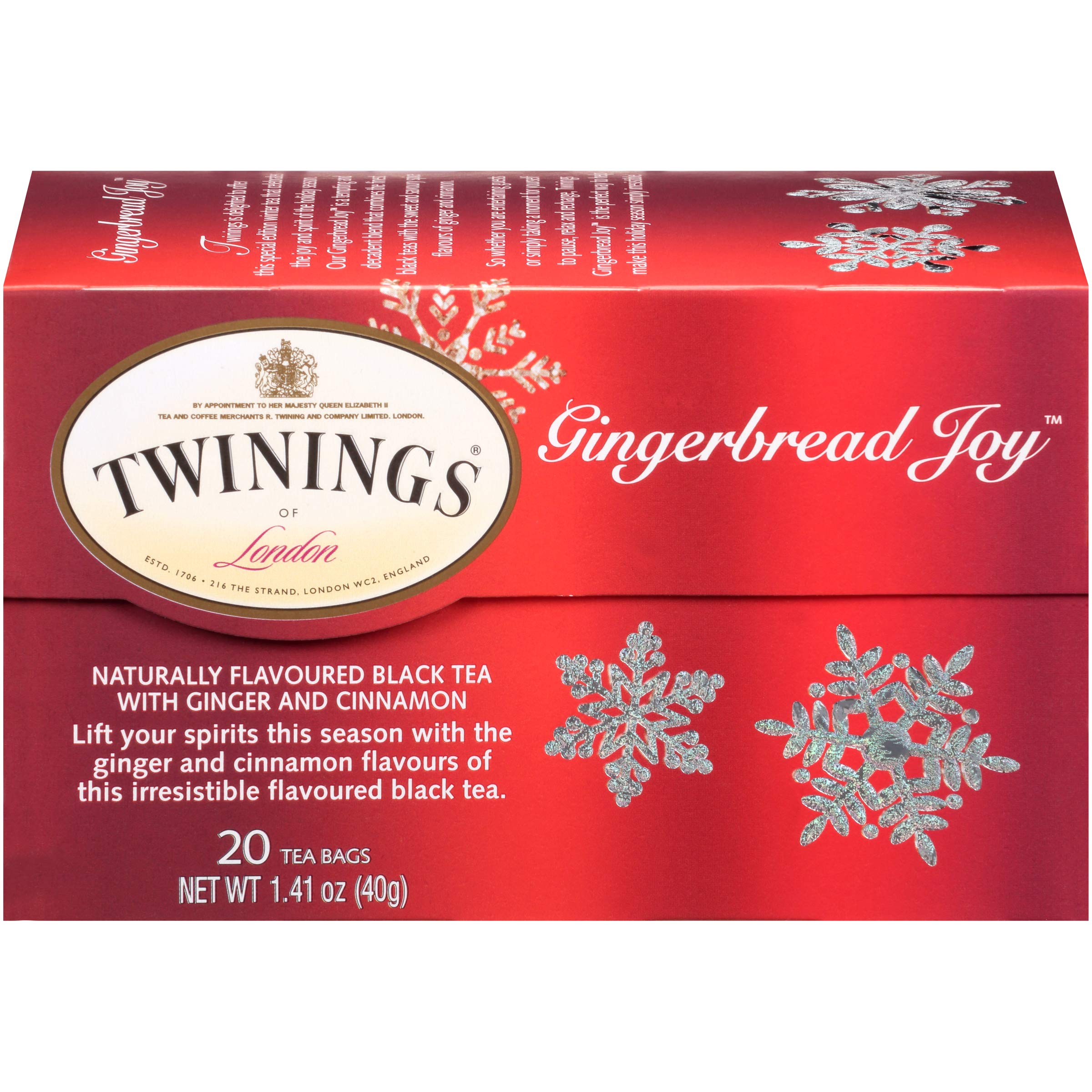 Twinings Gingerbread Joy Holiday Tea Bags | Black Tea with Ginger ...