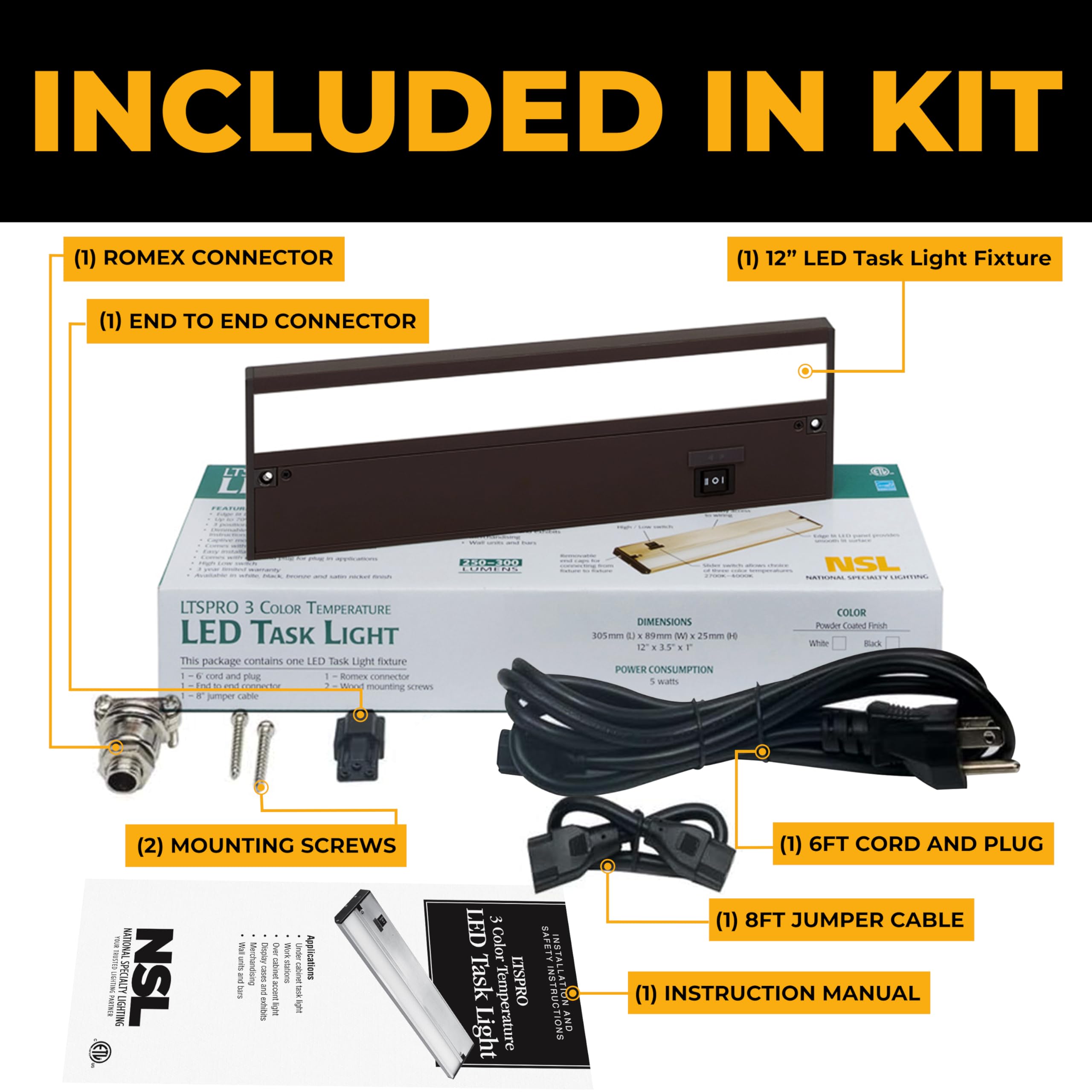 Snapklik.com : LED Under Cabinet Lighting Hardwired - 3CCT 9 Inch ...