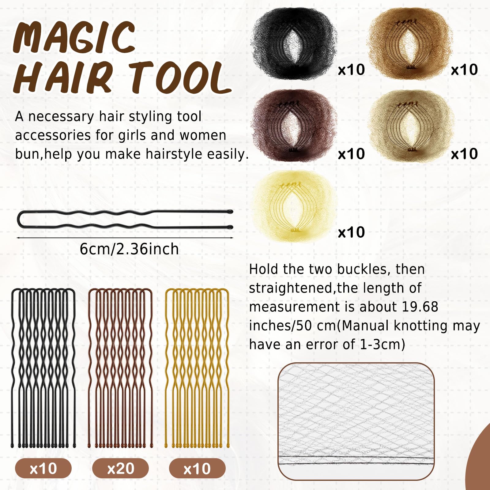 Snapklik.com : Zonon Bun Hair Nets Invisible Elastic Edge Mesh And U ...