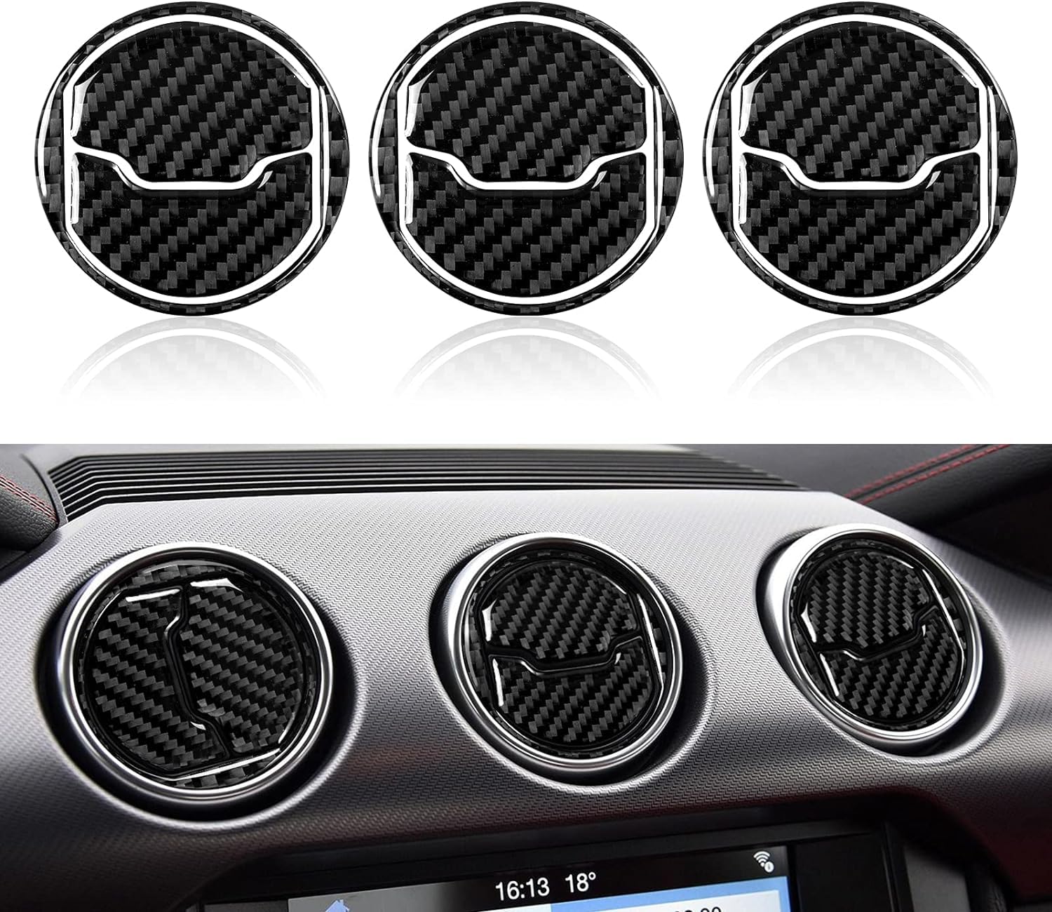 Snapklik.com : Car Sticker Carbon Fiber Decal Interior Cover For Ford ...