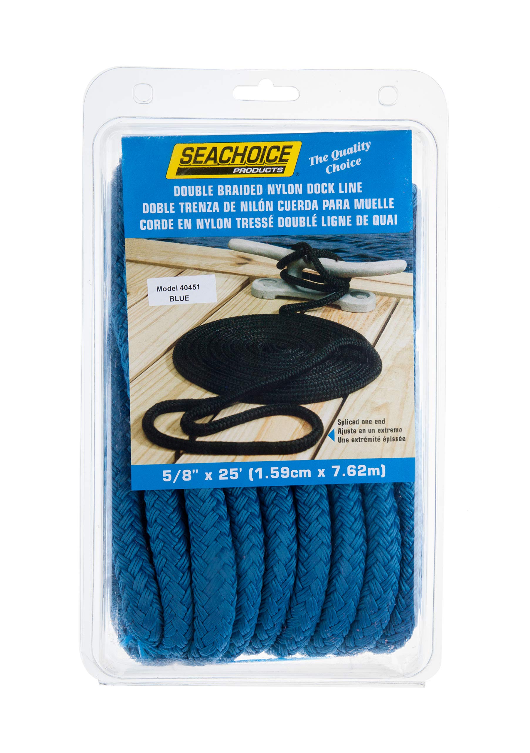 Boat Dock Lines Seachoice Double-Braid Nylon Dock Line W/Eye Splice ...