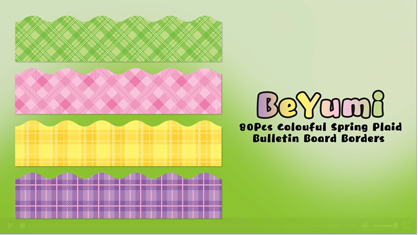 Green Bulletin Board Border BeYumi 80PCS Christmas Tree Plaid Bulletin ...