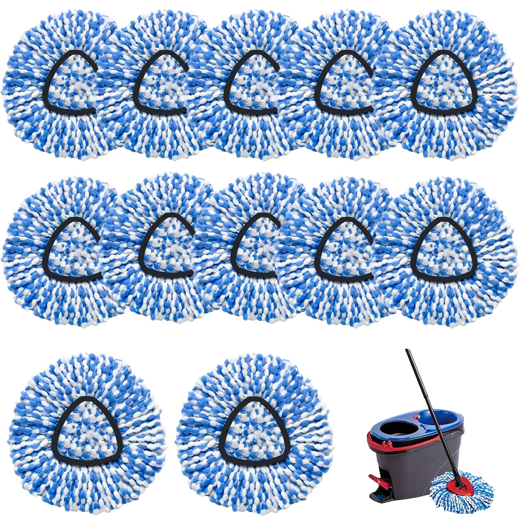 Snapklik.com : 12 Pack Spin Mop Replacement Heads Compatible