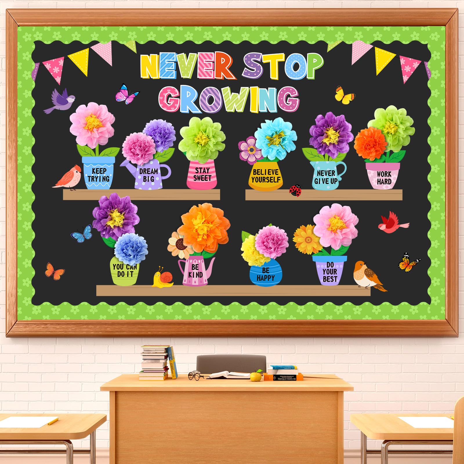 Snapklik.com : Moinchore 73 Pcs Flower Bulletin Board Decoration Set