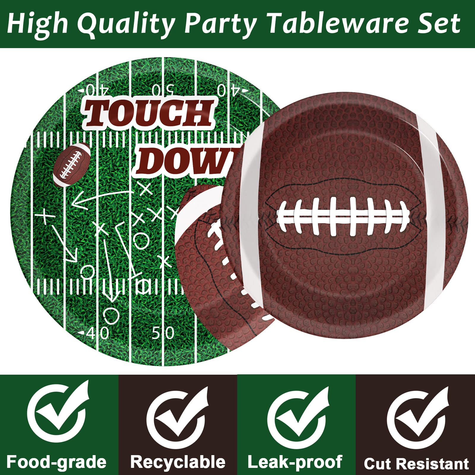 Snapklik.com : 96 Pieces Football Tableware Set 24 Guests For Football ...