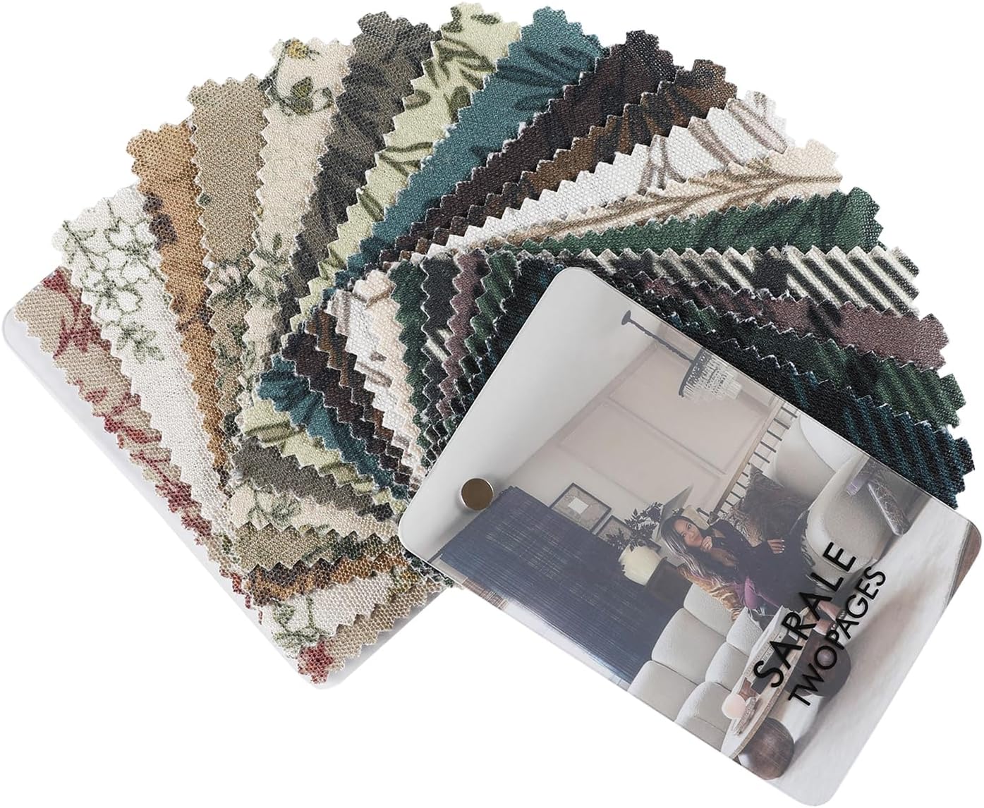Amazon.com: TWOPAGES Sarale Series Linen Print Curtain Fabric Sample ...