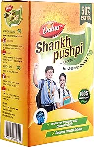 Amazon.com: Dabur Shankhpushpi Syrup - (450 Ml+225ml free) : Health & Household