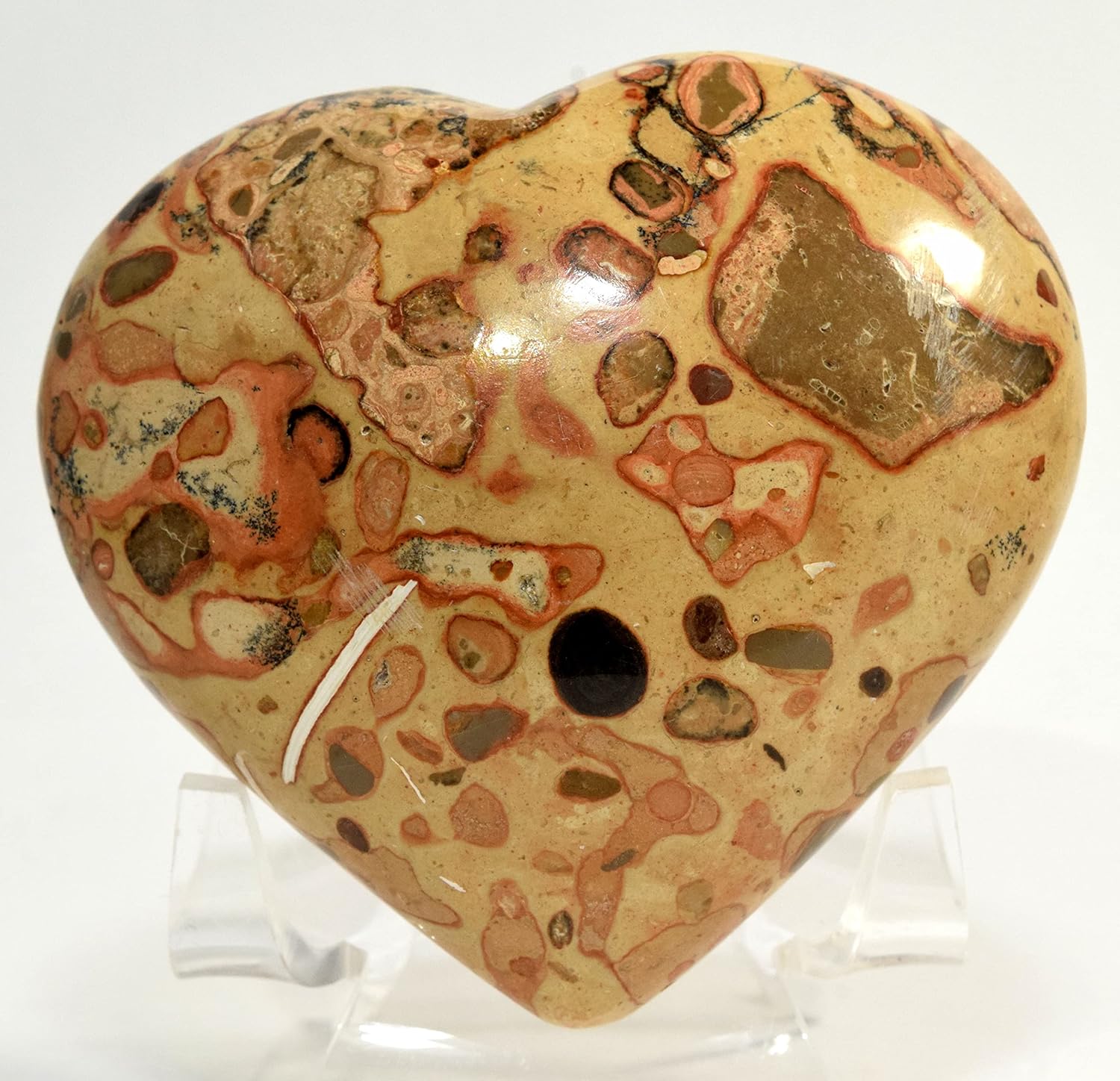Amazon.com: 2.8" Peruvian Leopardite Jasper Puffy Heart Leopard Skin ...