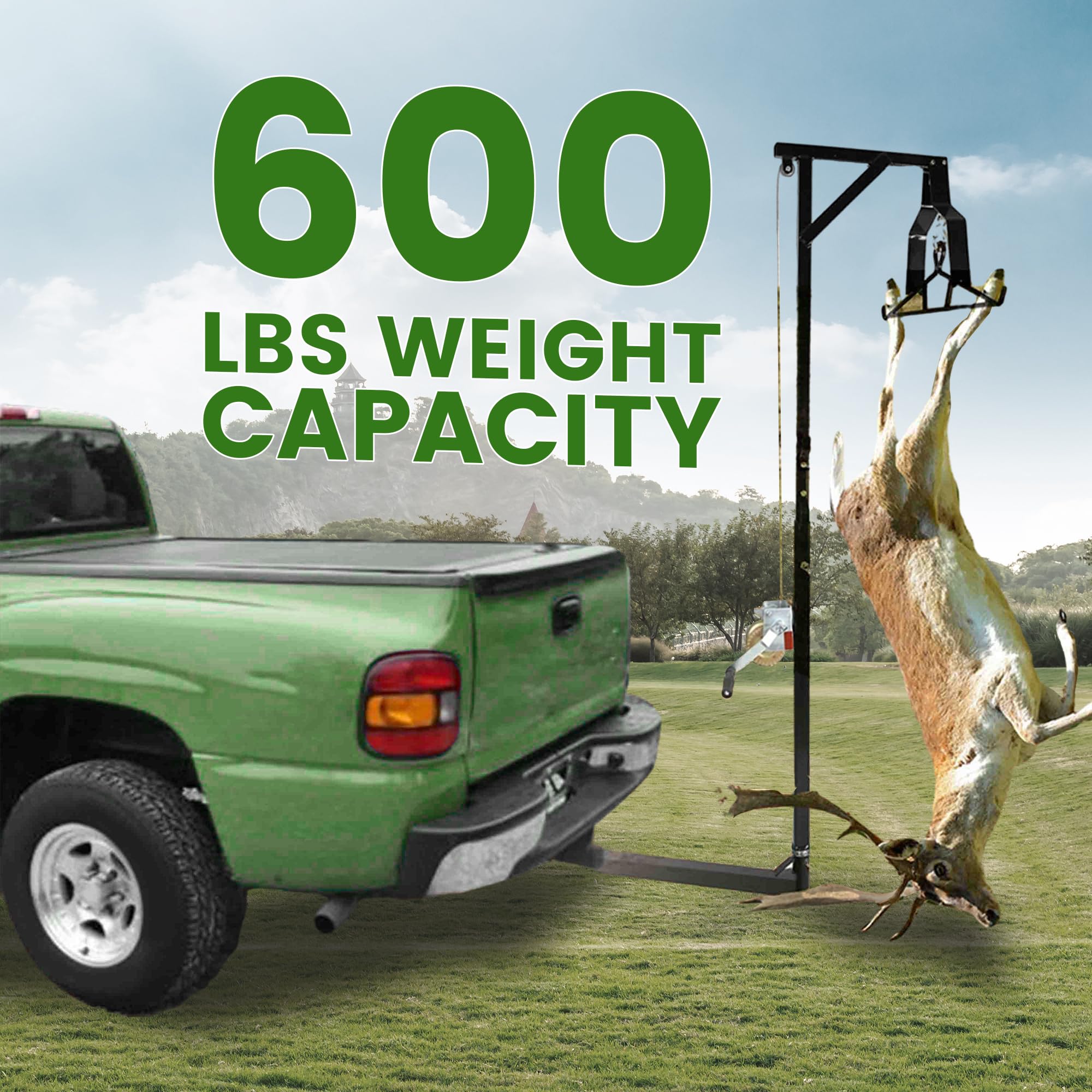 Snapklik.com : Truck 2" Hitch Game Hunting Hoist, 600LB Big Game ...