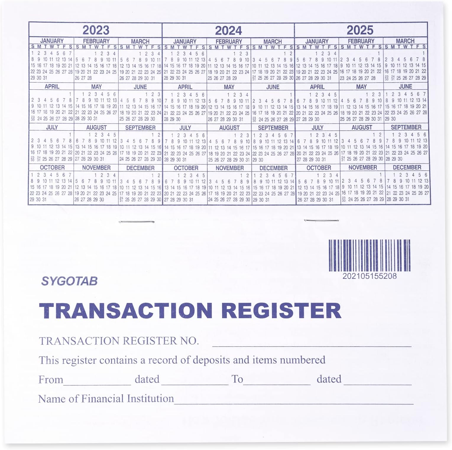 Amazon.com : Checkbook Registers, Made in The USA, for Personal ...
