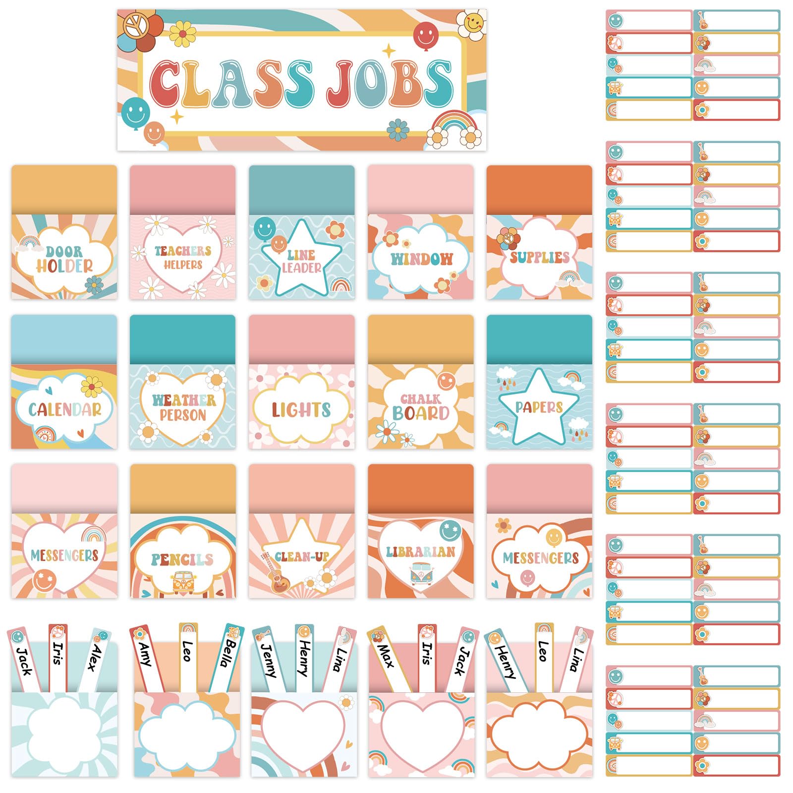 Snapklik.com : ZOiiWA 81pcs Groovy Class Jobs Bulletin Board Hippie ...