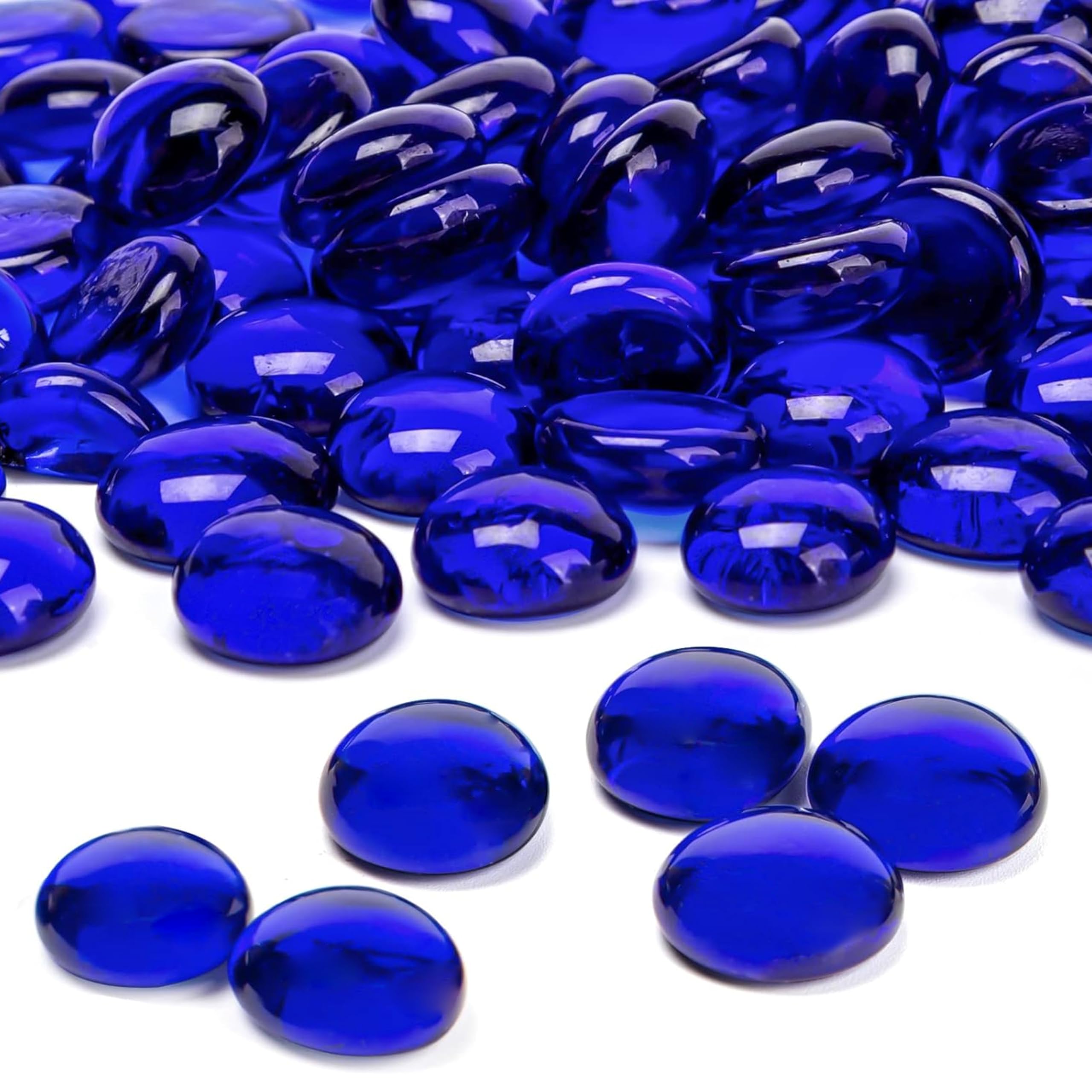 ARSUK Decorative Glass Pebbles, Stones Beads Rounded Gems Flat Marble ...