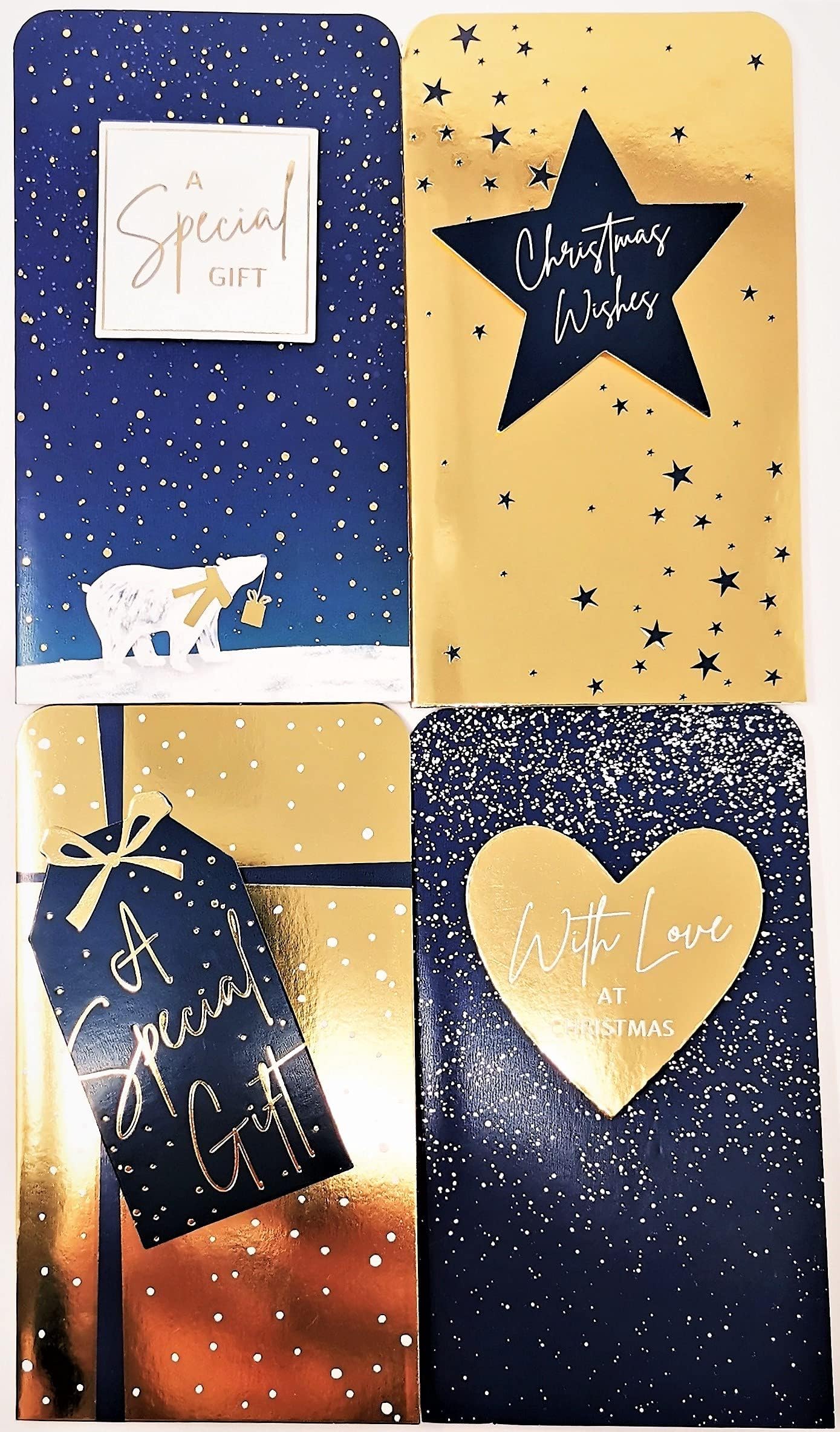 4X 3D Christmas Money Wallets & Envelopes - Red Foil and Kraft Designs ...