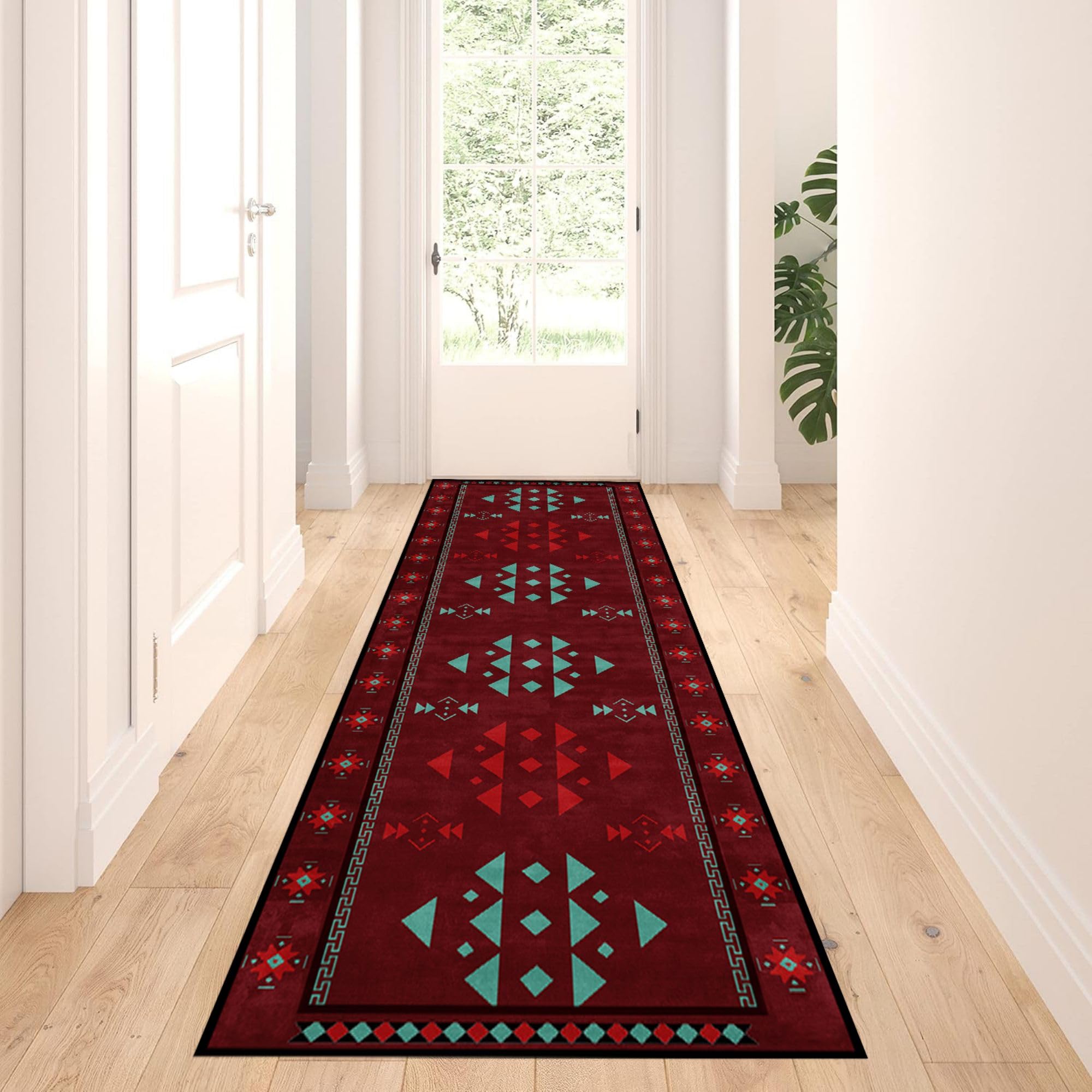 Amazon.com: Fouiunler Southwestern Runner Rug Native American Western ...
