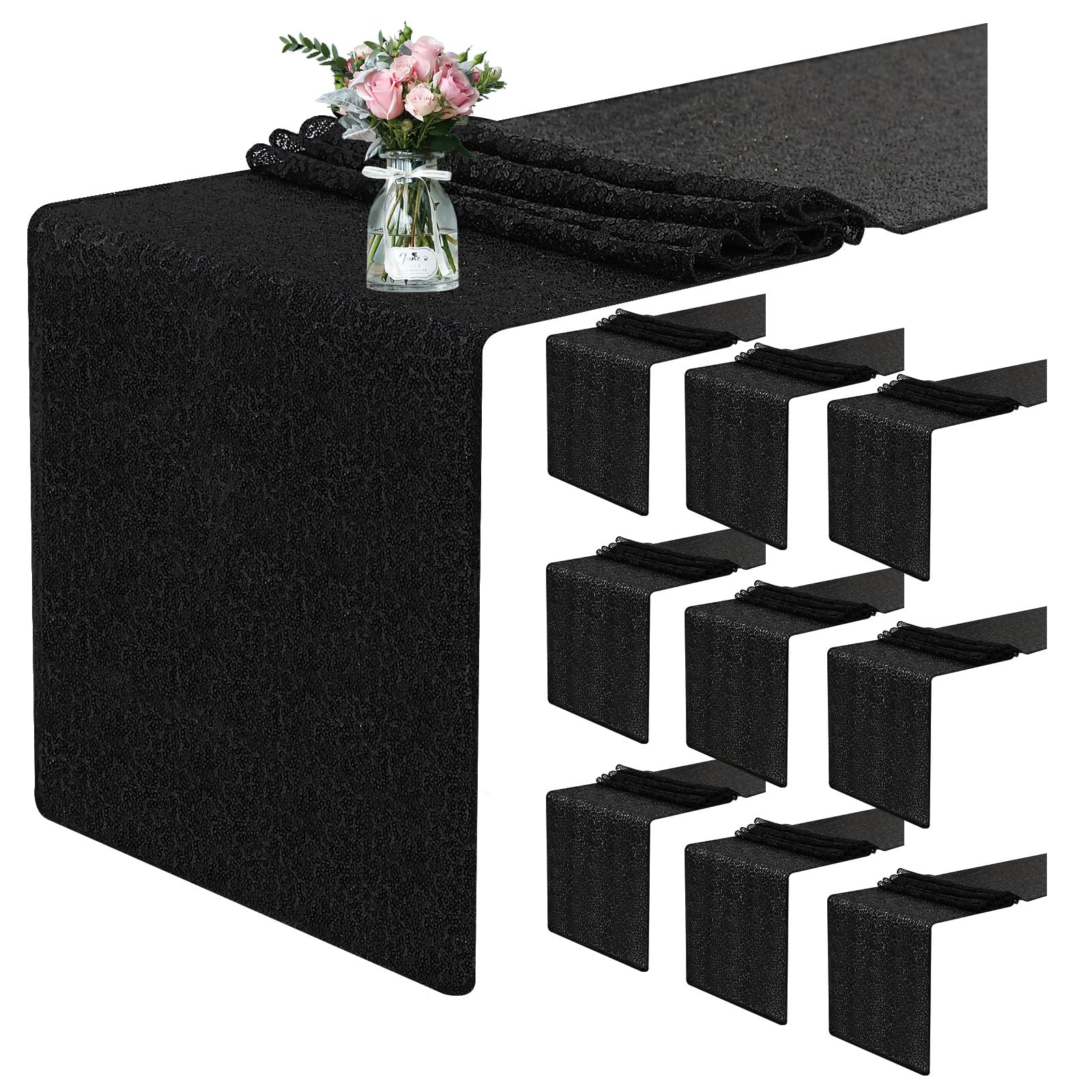 Amazon.com: Sugargirl 10 Packs 12 x 72 inches Sequin Table Runner ...