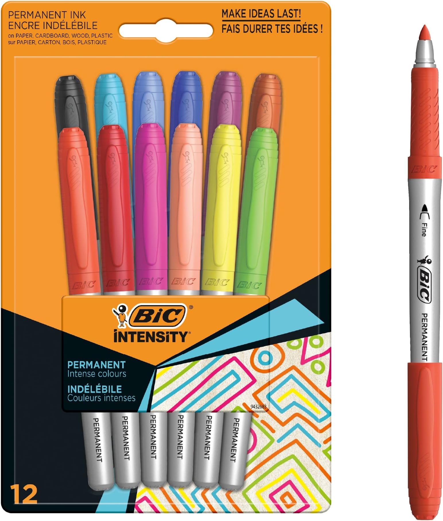 Bic Marking Permanent Markers - Assorted Intense/Pastel/Metallic ...