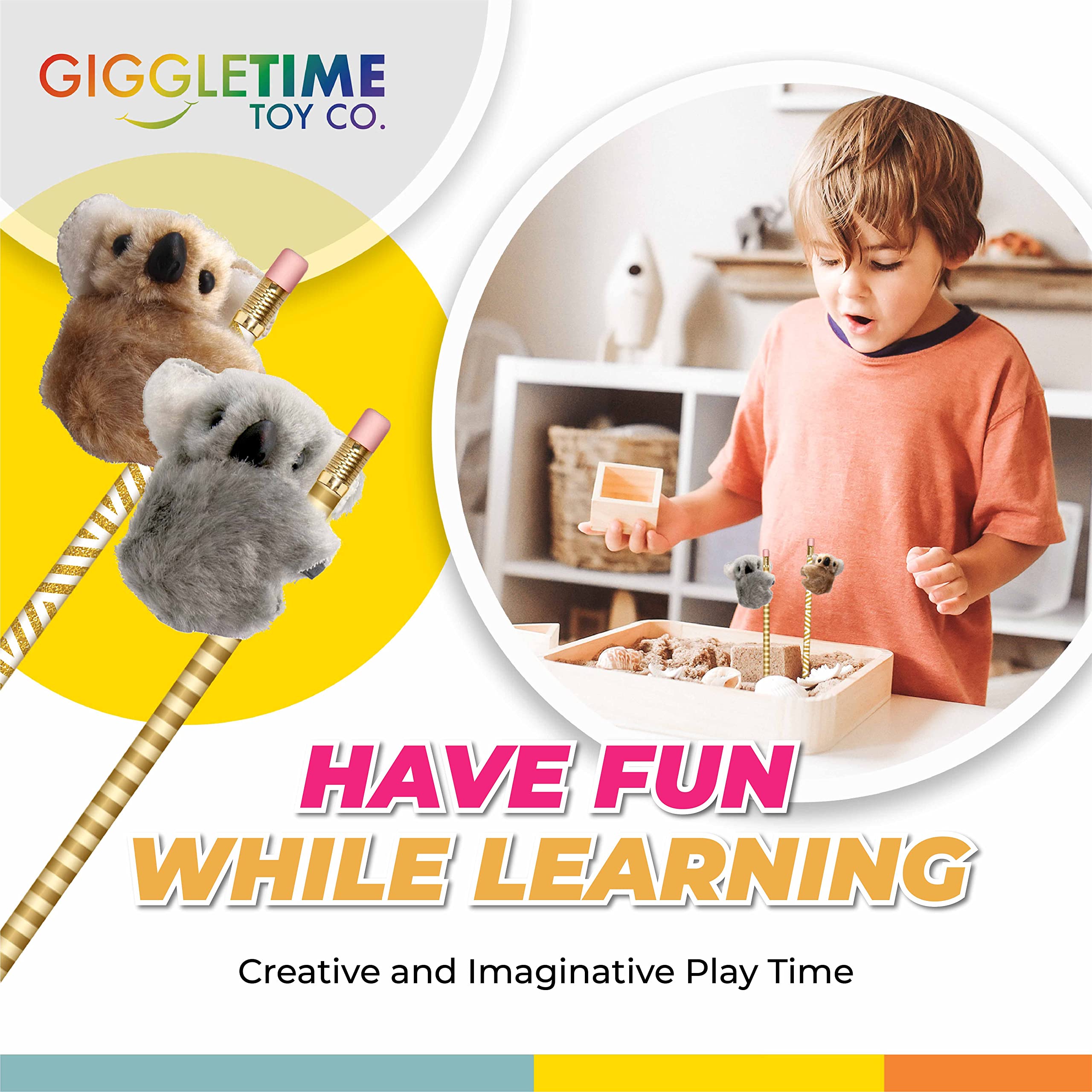 Giggle Time Koala Pencil Buddy (36) Pieces - Koala Stuffed Animal ...