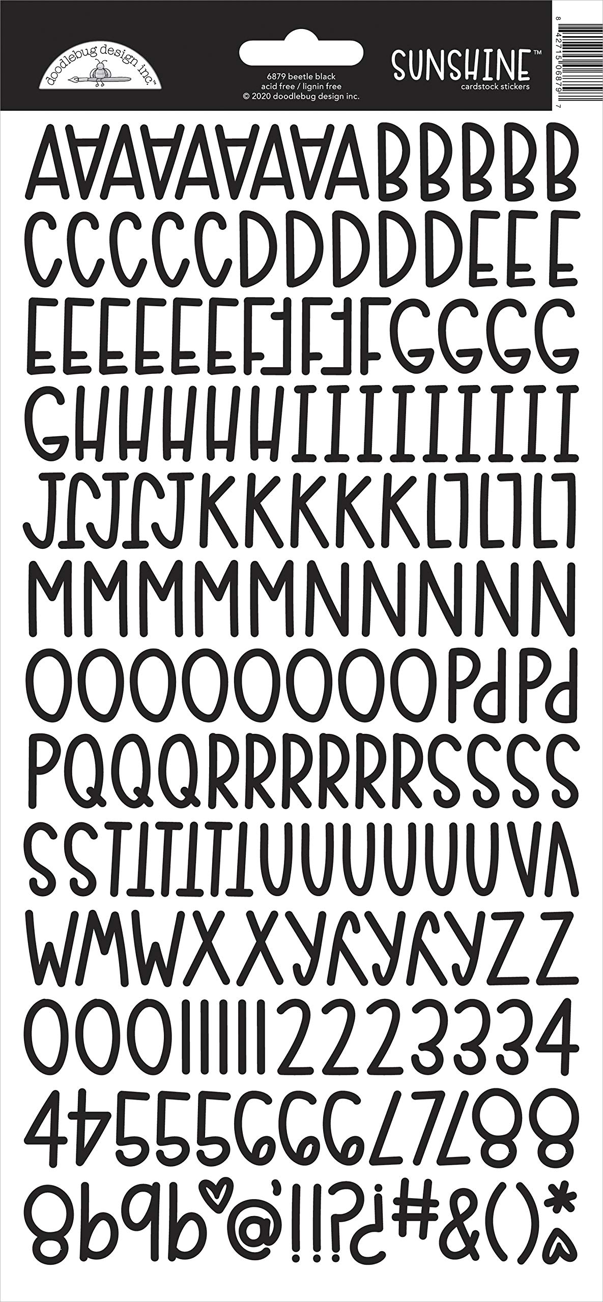 Amazon.com: Doodlebug Design Sunshine STCKR Alpha Beetle BLK