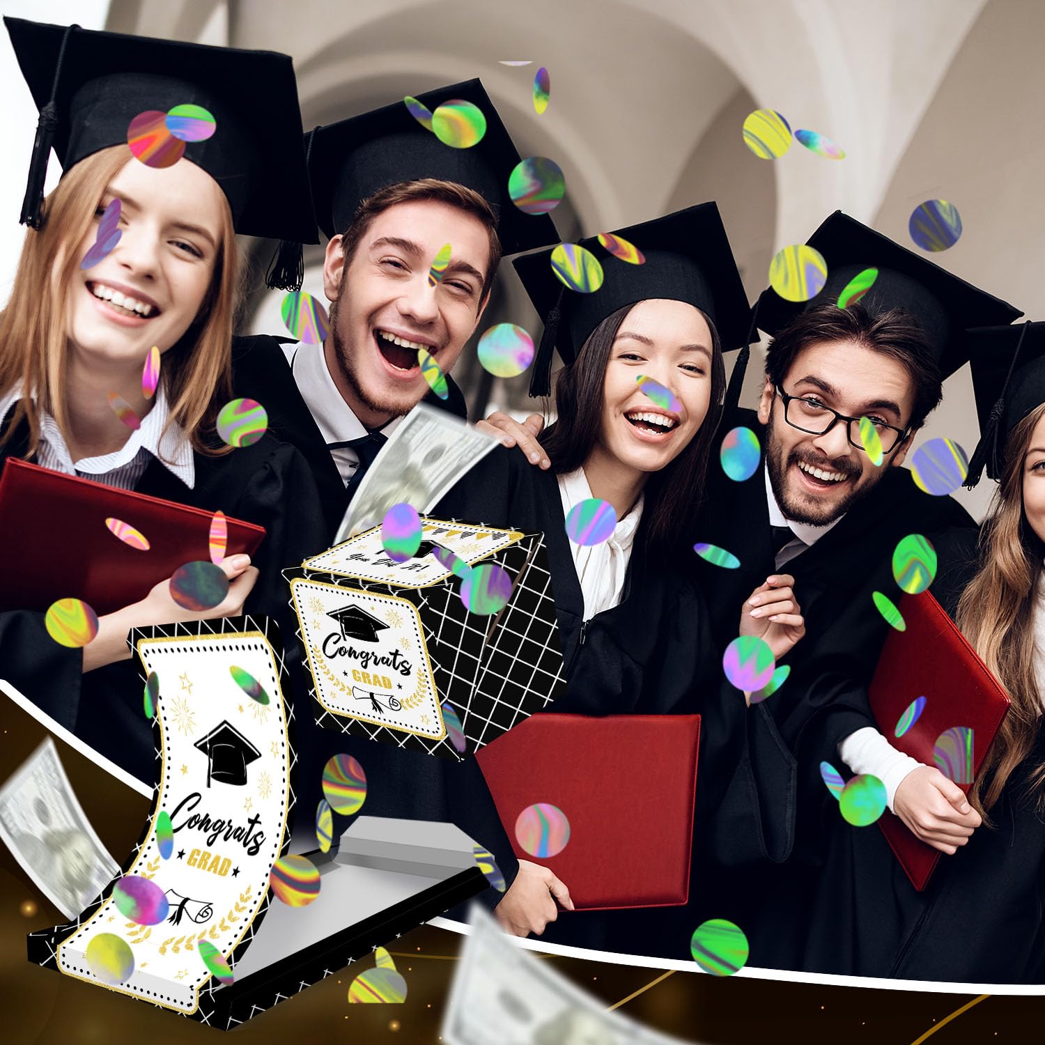 Snapklik.com : Sirjiera Graduation Explosion Surprise Box, Black White ...